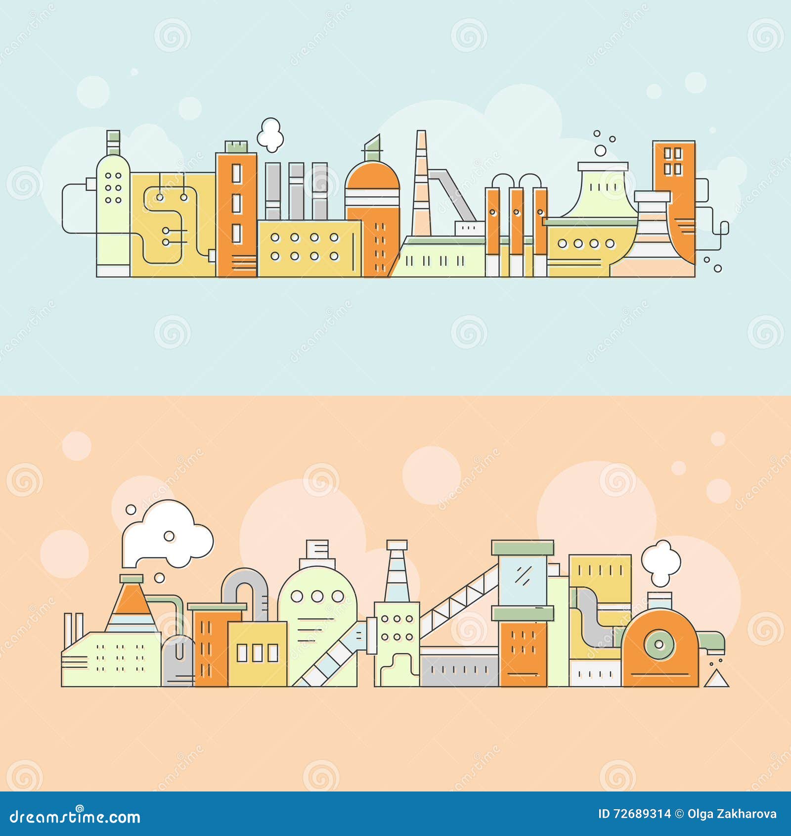 Factory Flyer stock vector. Illustration of process, fabric - 72689314