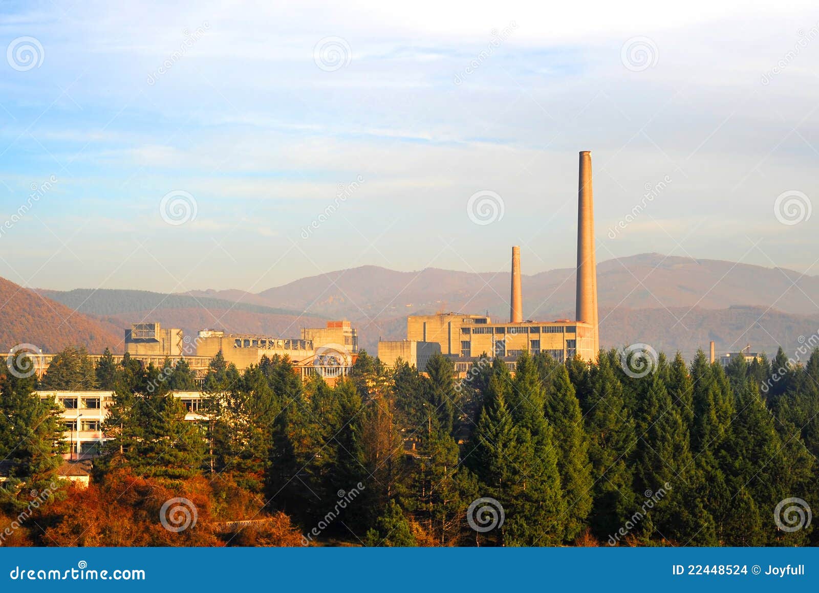 Factory in the forest stock photo. Image of business - 22448524