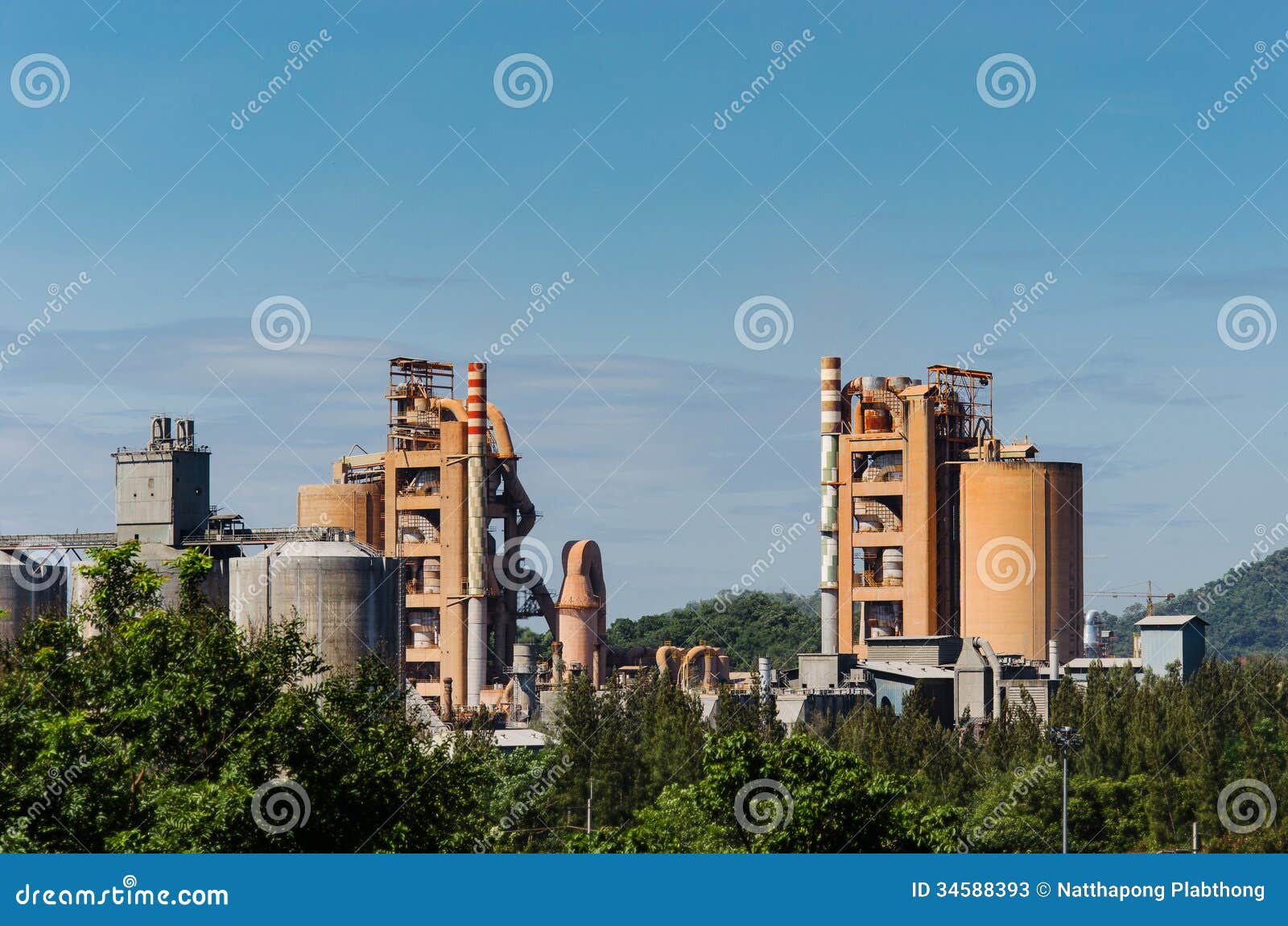 Factory in forest stock image. Image of production, cement - 34588393