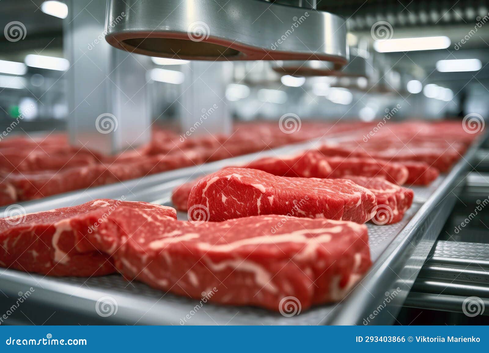 Factory Fresh: Meat Production on the Conveyor Line Stock Illustration ...