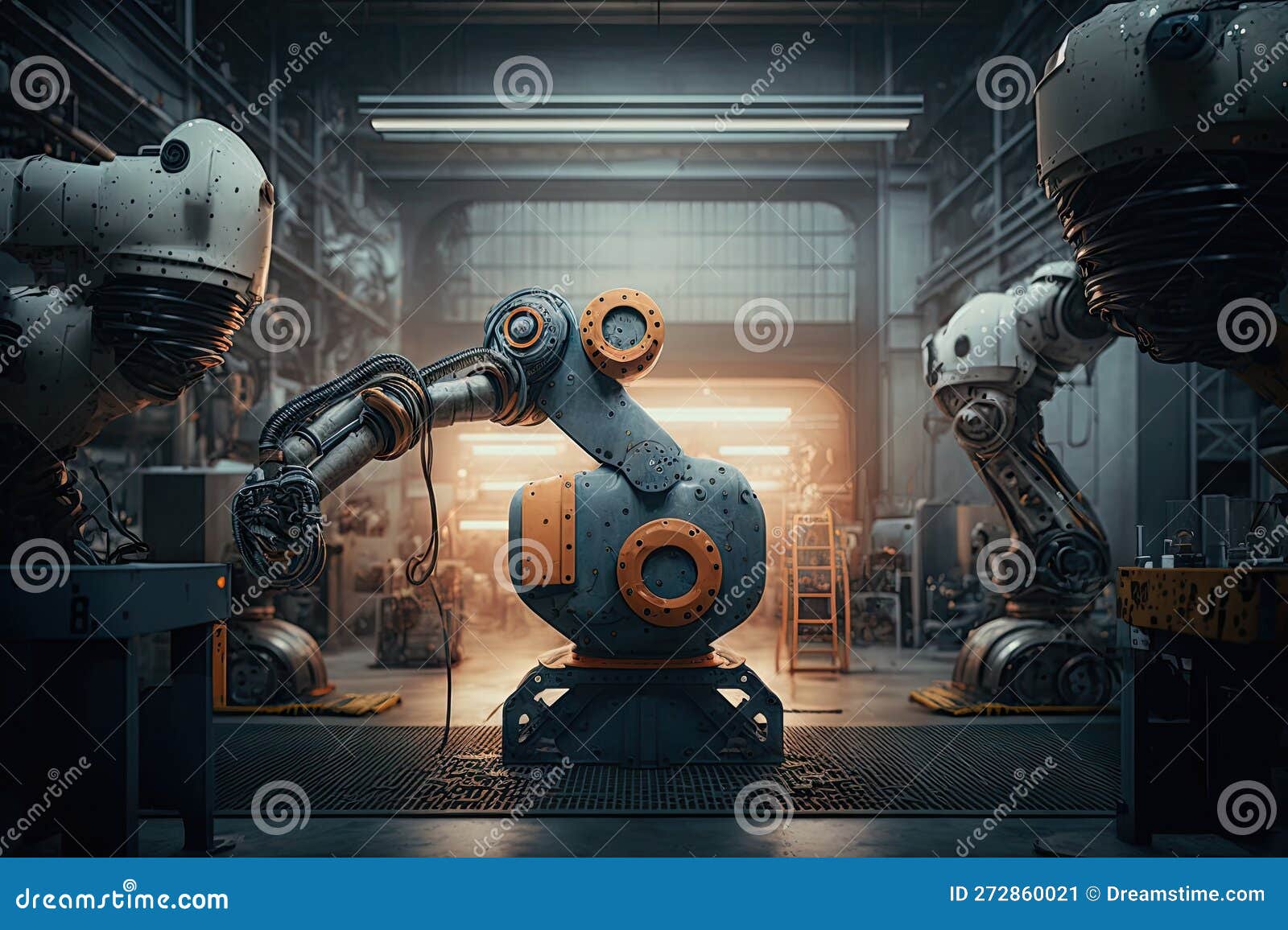 Factory of Future with High Technology and Robots in Industry 4.0 Stock ...