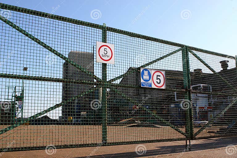 The Factory Gate stock image. Image of warning, property - 600117