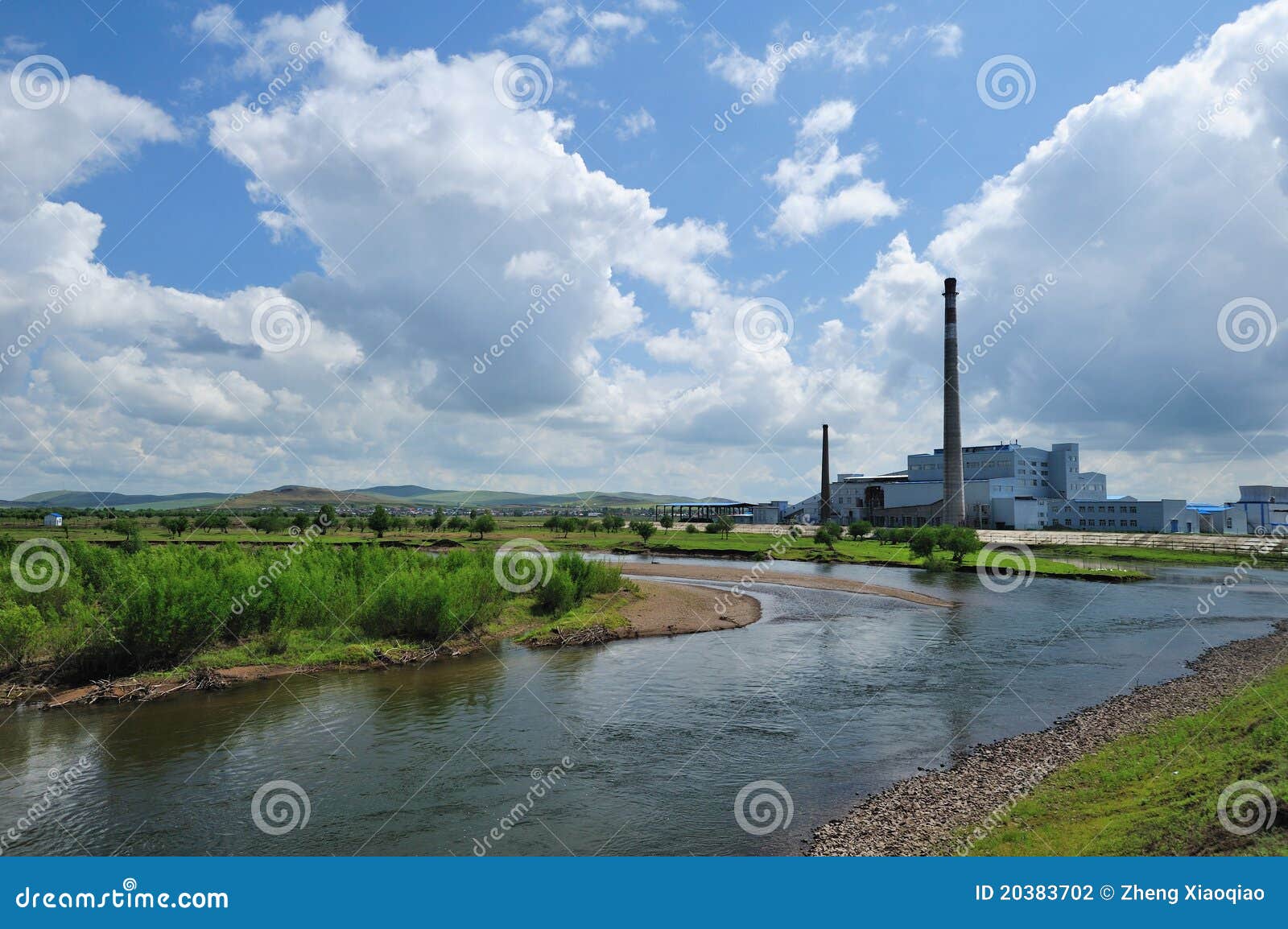 Factory on the Grassland stock photo. Image of environment - 20383702