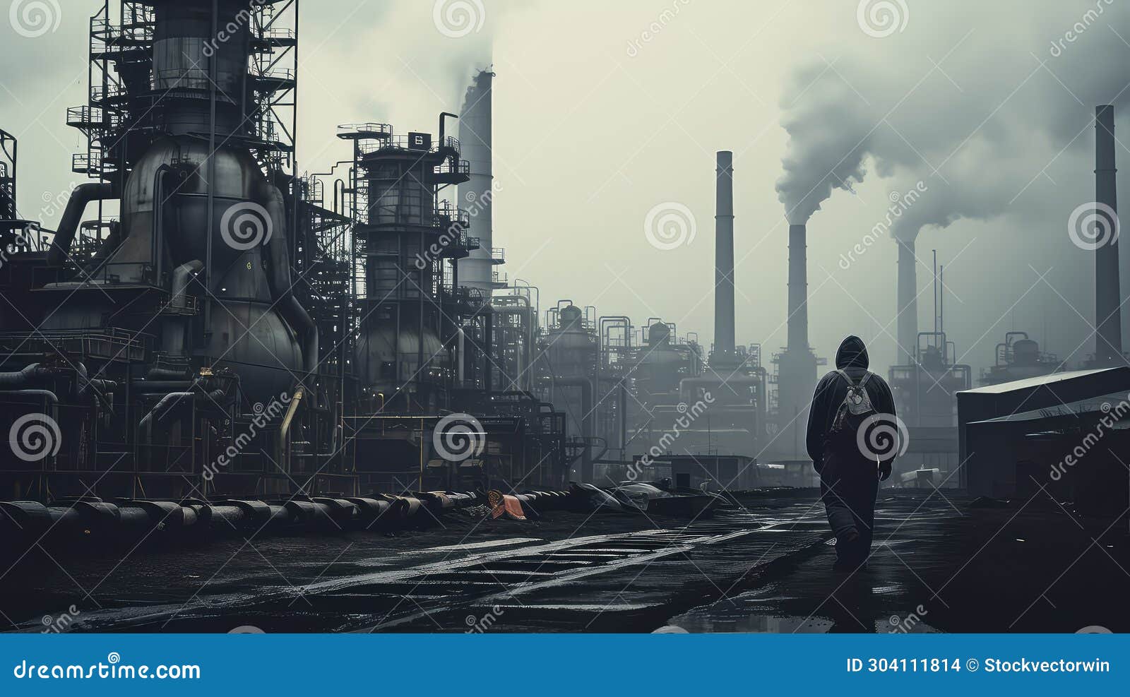 Factory Gray Industrial Background Stock Illustration - Illustration of ...