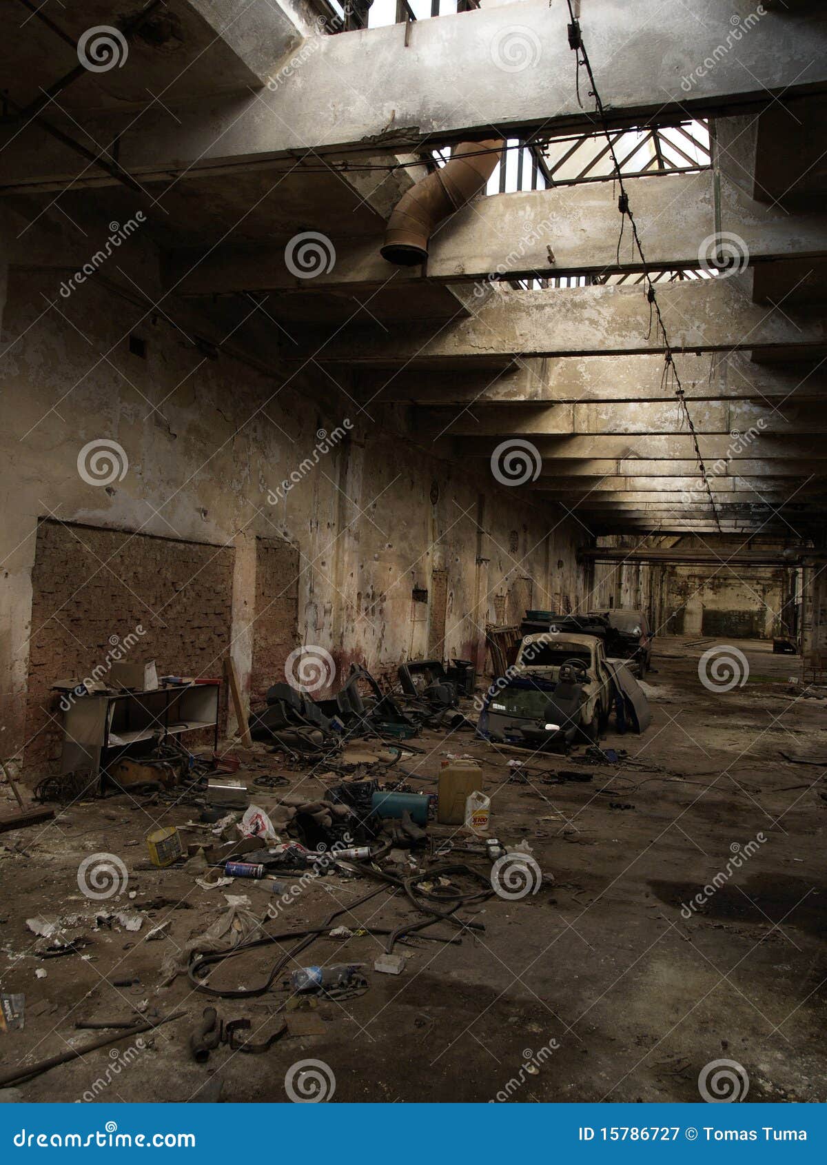 Factory hall stock image. Image of destruction, mess - 15786727