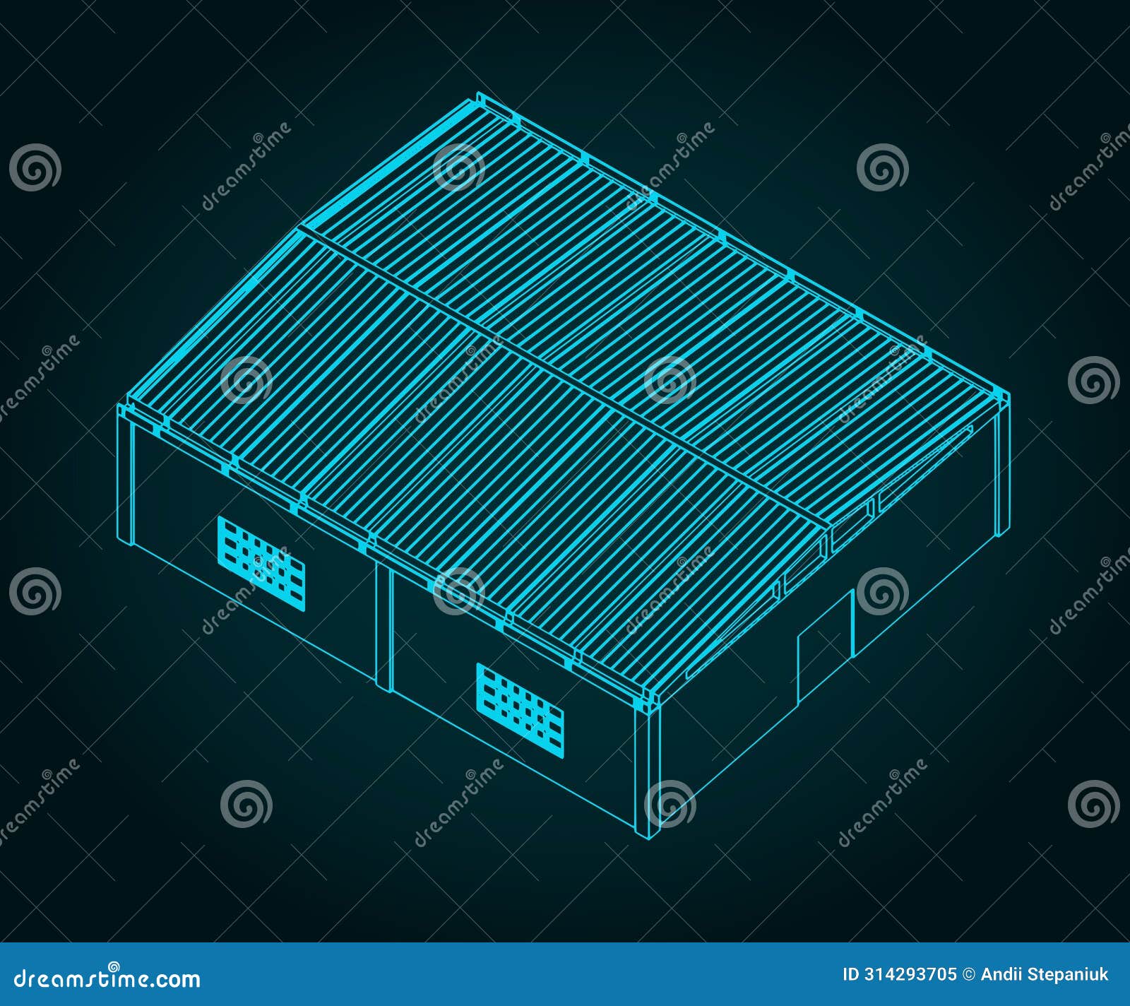 Factory hangar blueprint stock vector. Illustration of storage - 314293705