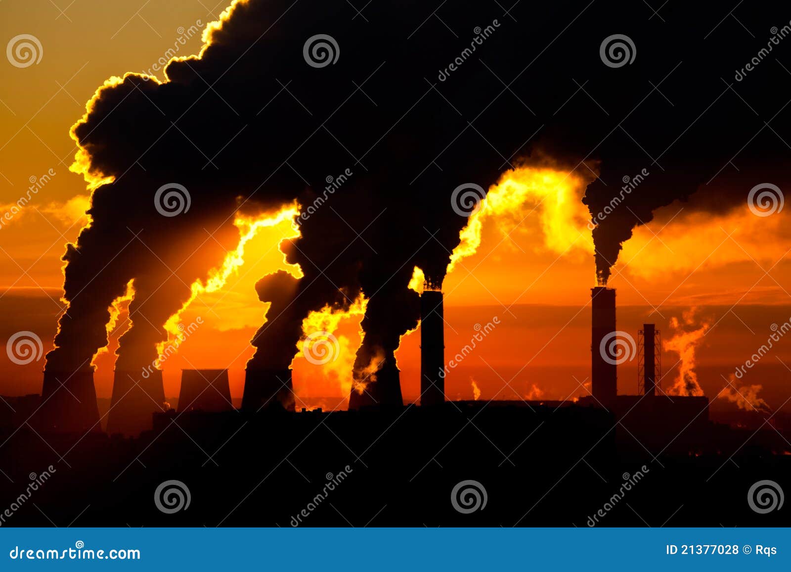Factory of Heat Engineering Chimney Stock Photo - Image of production ...