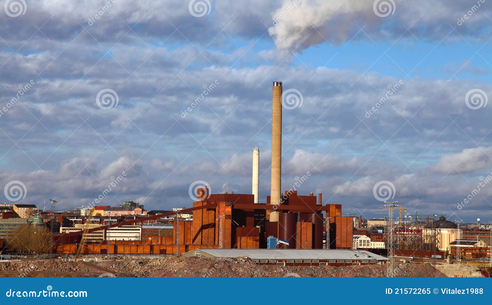 Factory in Helsinki stock image. Image of pollute, ecology - 21572265