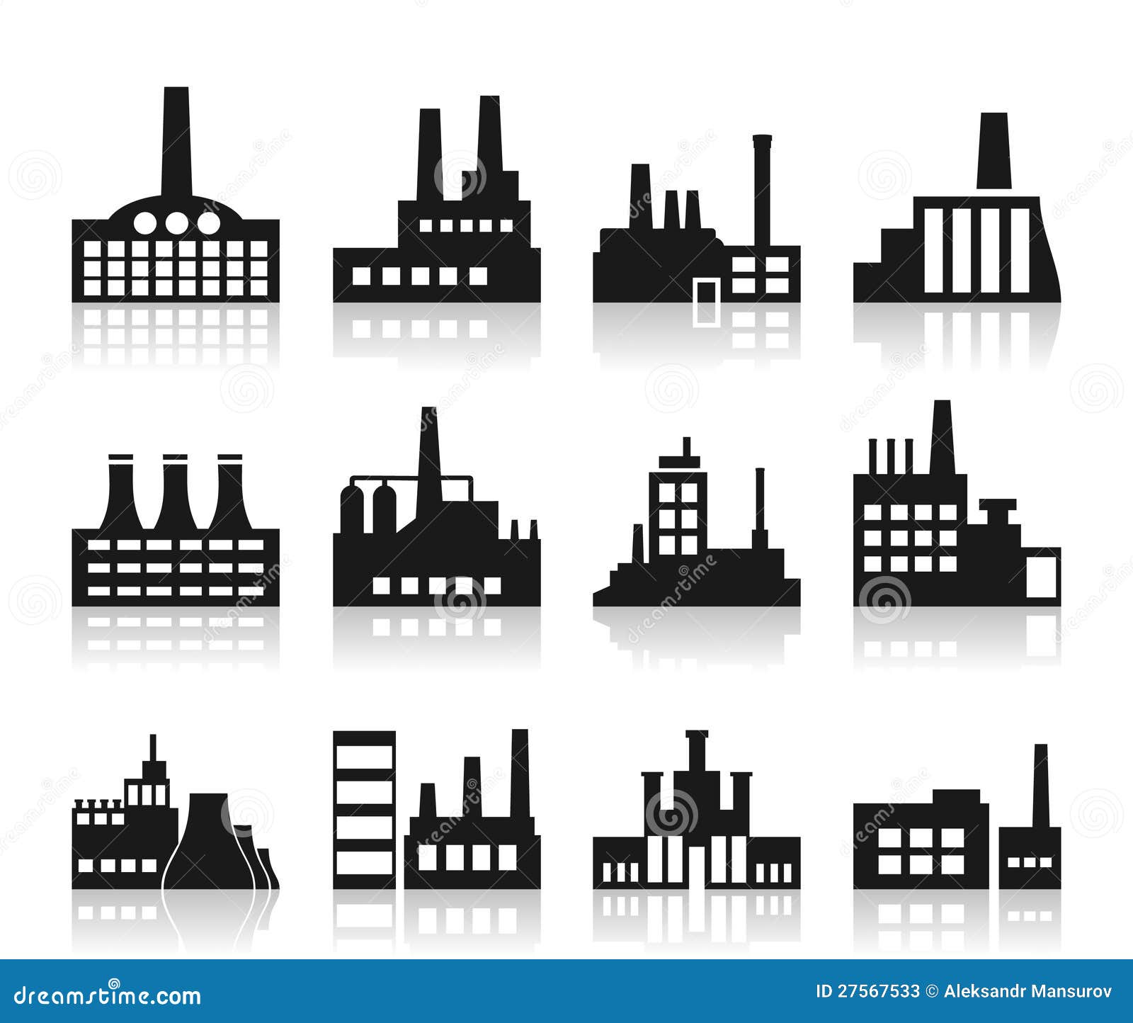 Factory icon stock vector. Illustration of manufacture - 27567533