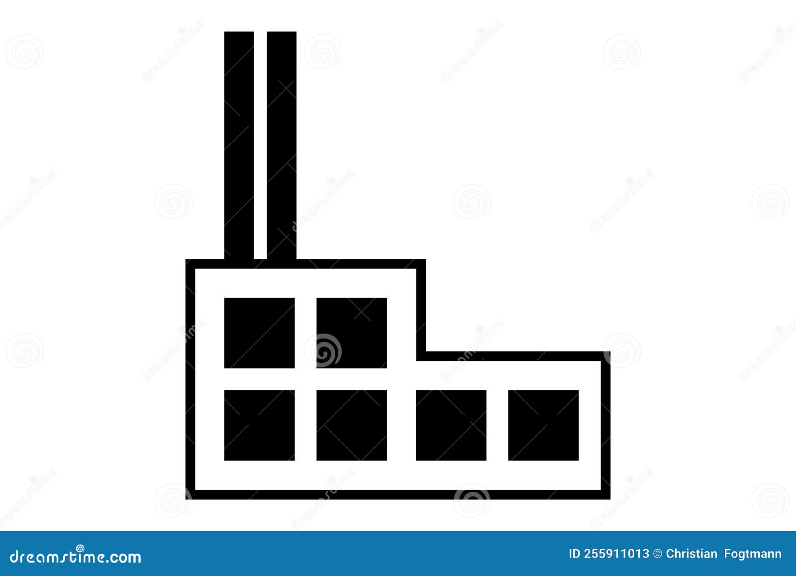Factory Icon Black White Flat Design - Vector Illustration Stock Vector ...