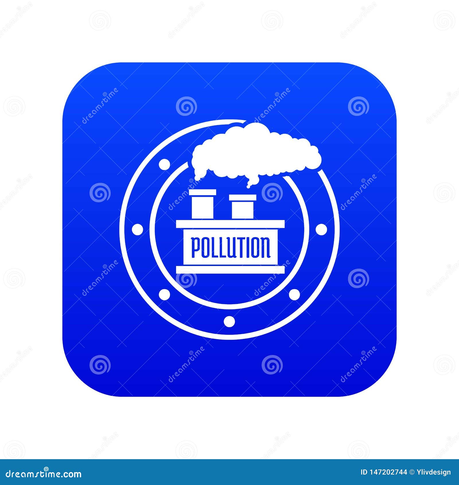 Factory icon blue vector stock vector. Illustration of chimney - 147202744