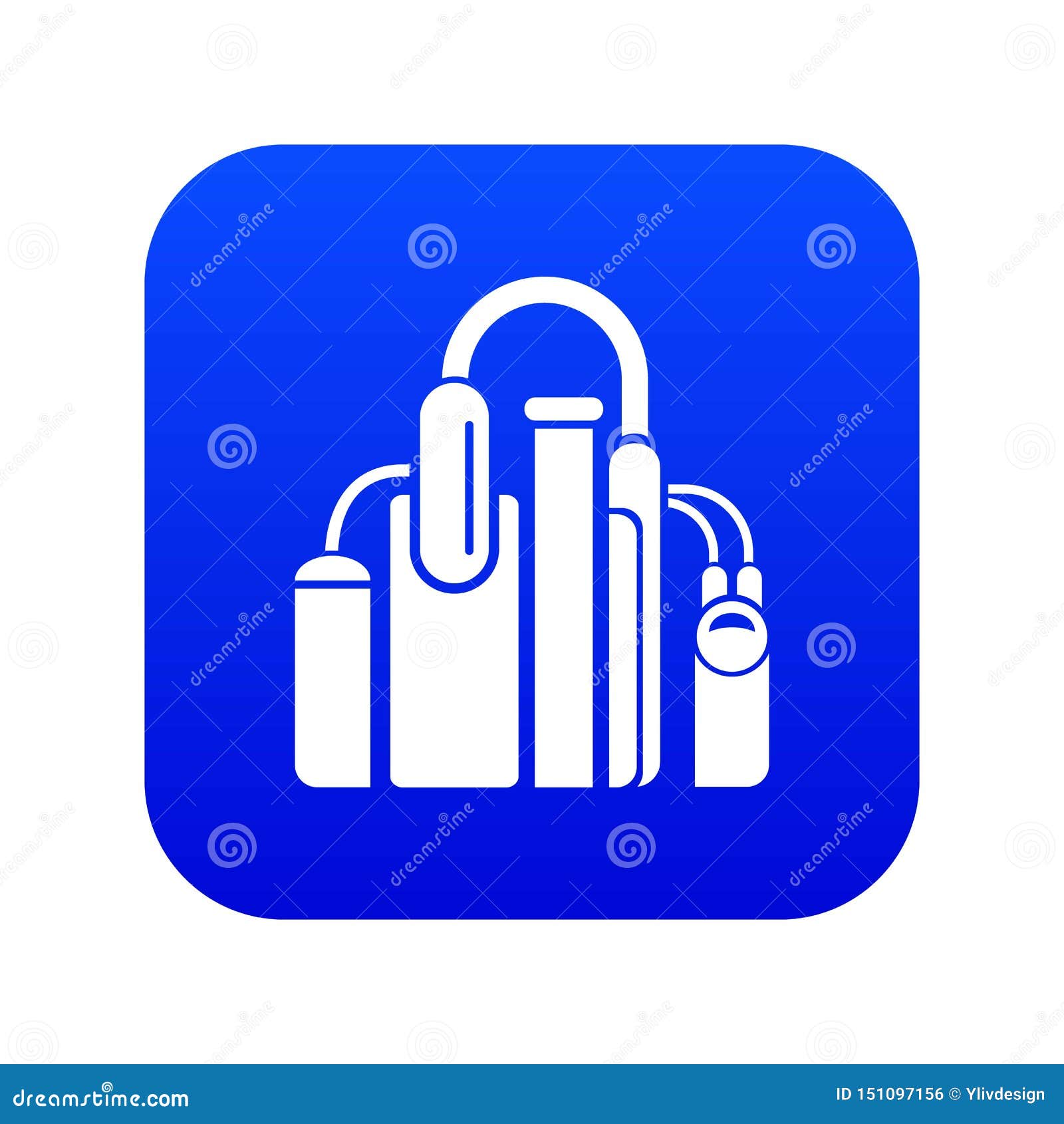 Factory icon blue vector stock vector. Illustration of production ...
