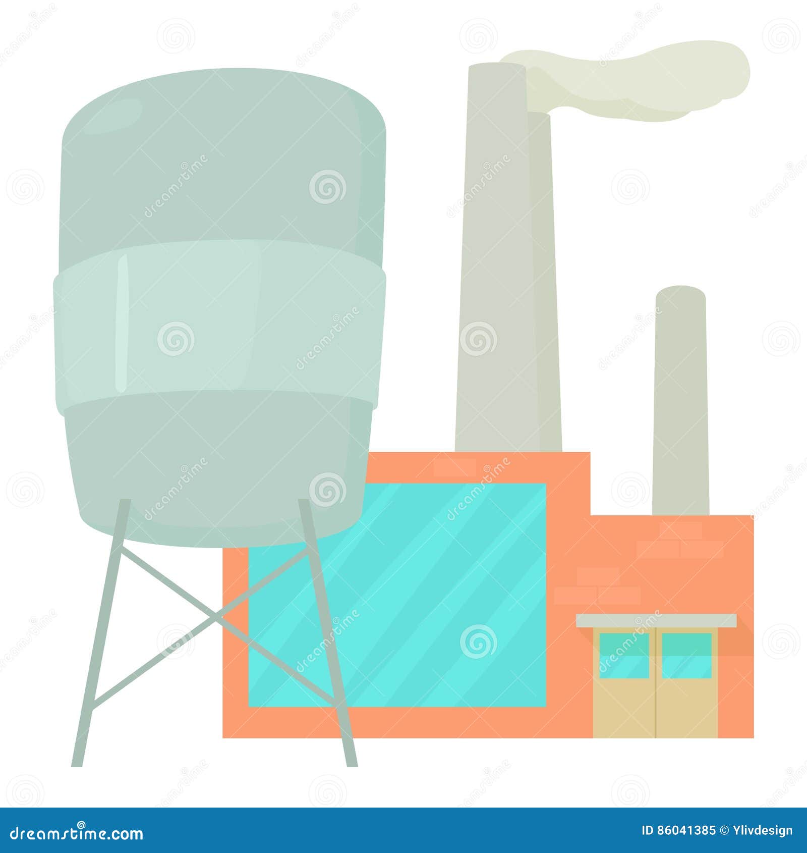 Factory Icon, Cartoon Style Stock Vector - Illustration of technology ...