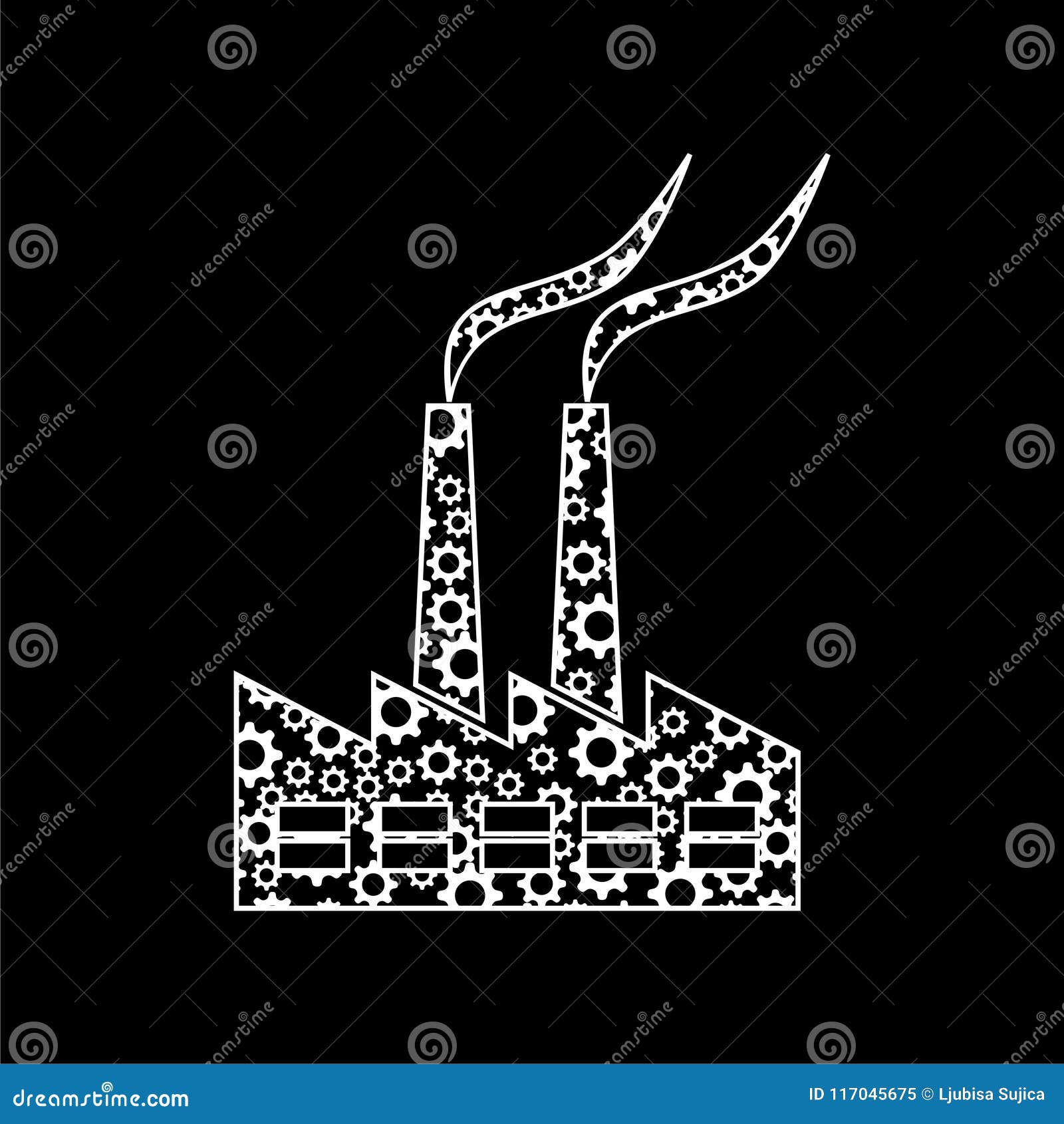 Factory Icon on Dark Background Stock Vector - Illustration of icon ...