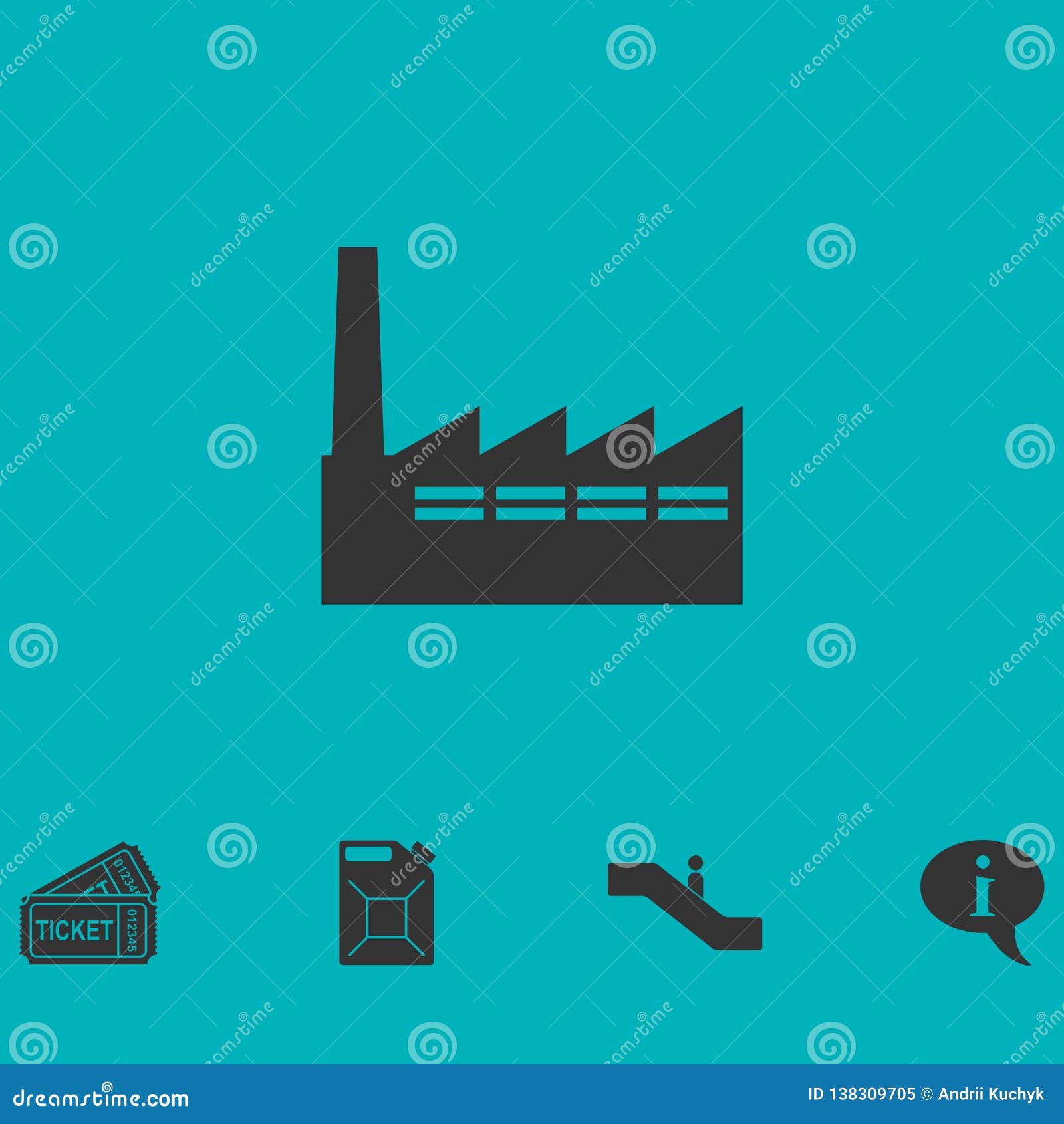 Factory icon flat stock vector. Illustration of isolated - 138309705