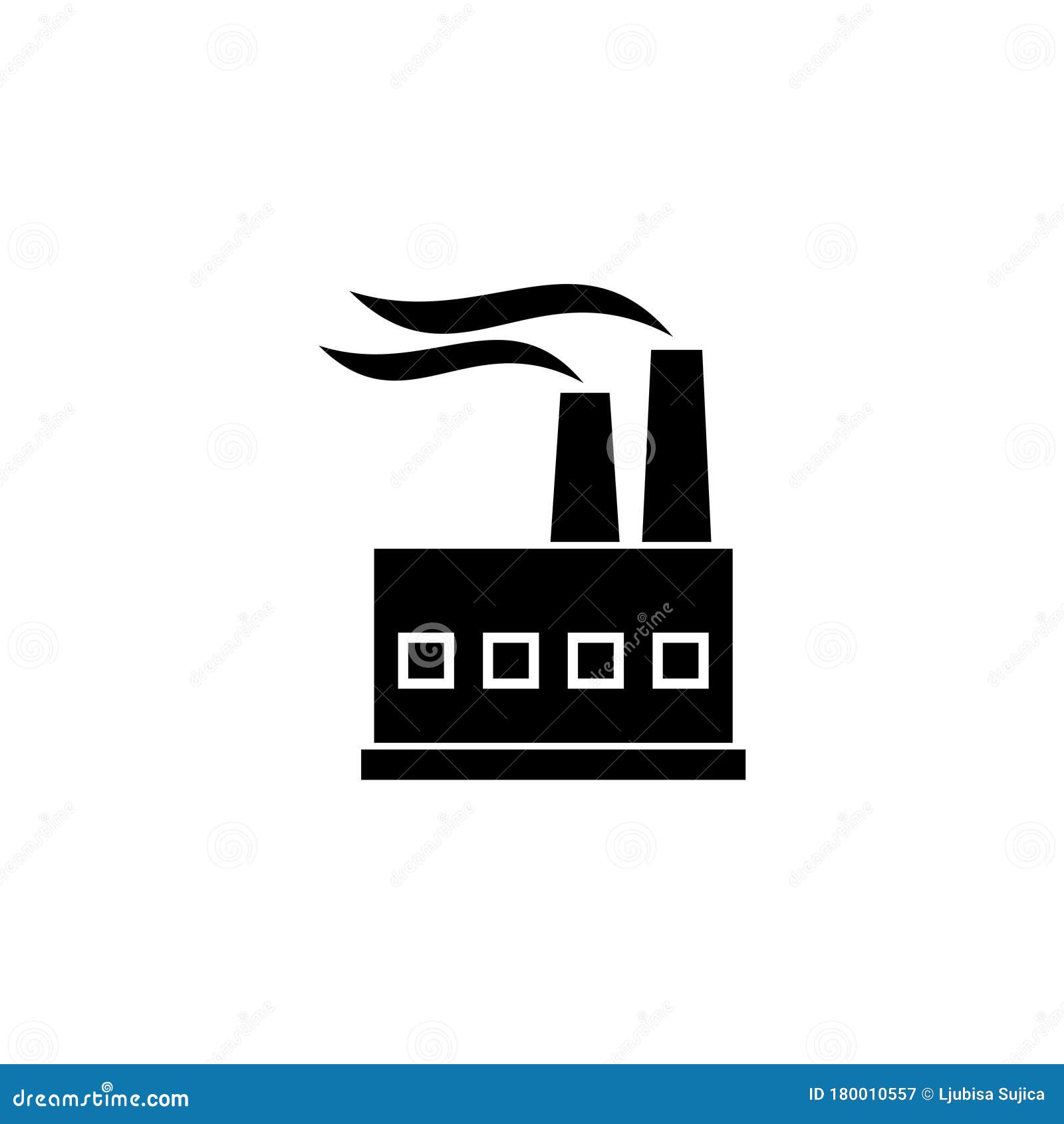 Factory Icon Isolated on White Background Stock Vector - Illustration ...
