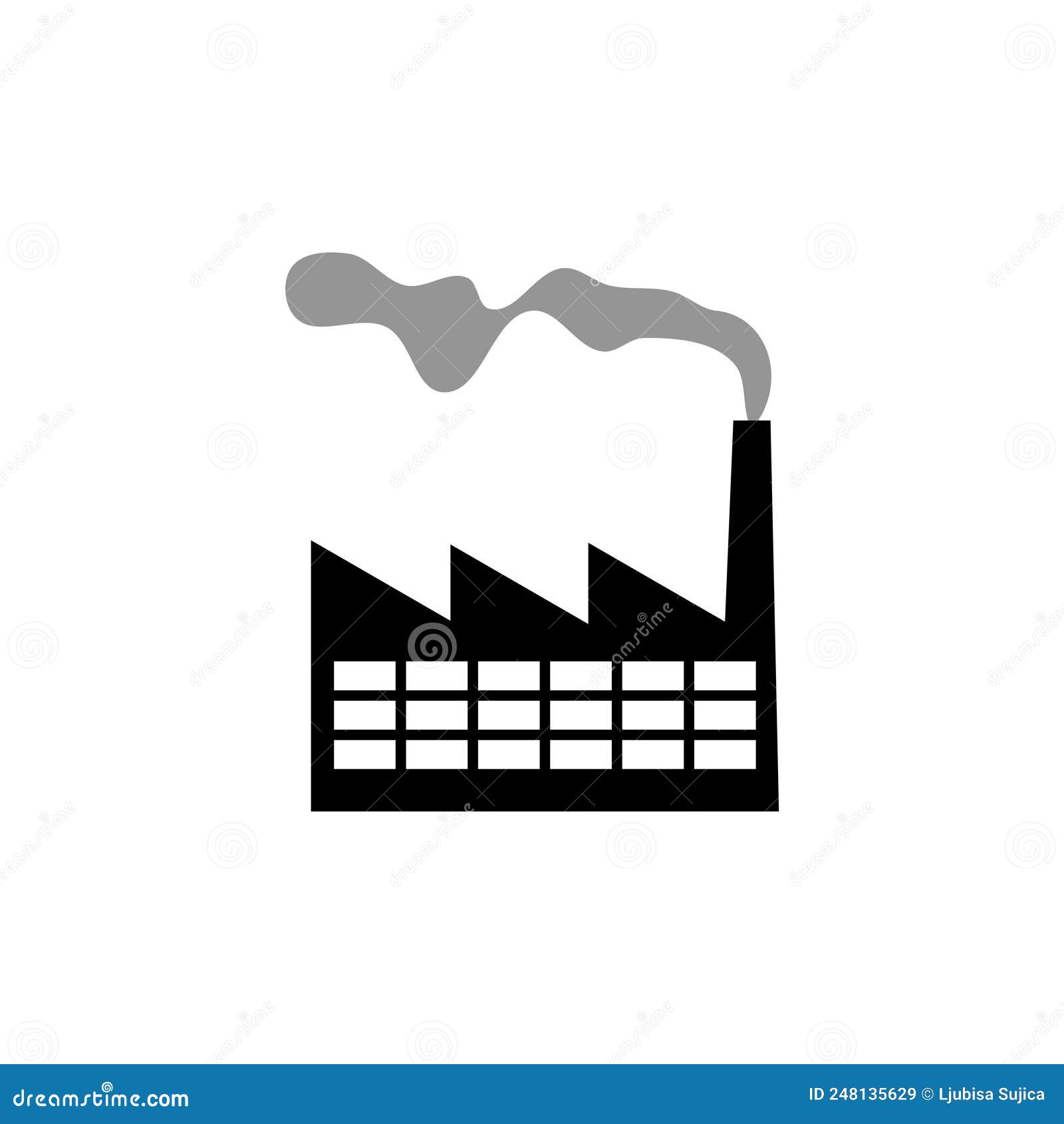 Factory Icon Isolated on White Background Stock Vector - Illustration ...