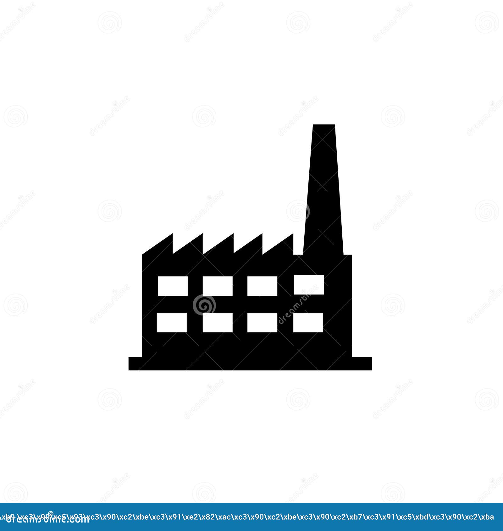 Factory Icon N White Background Vector Illustration Stock Vector ...