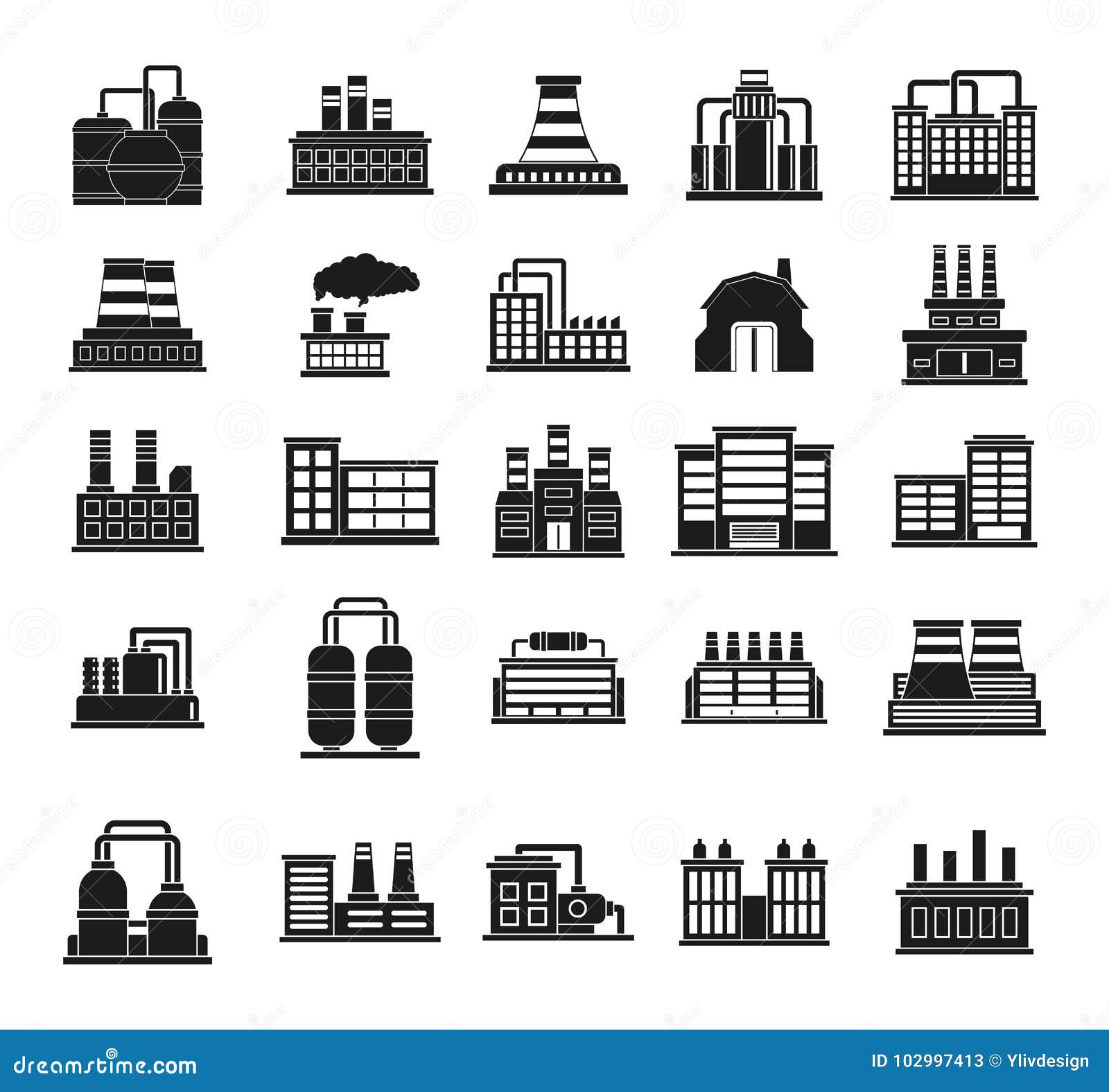 Factory Icon Set, Simple Style Stock Vector - Illustration of graphic ... Factory Icon Set, Simple Style Stock Vector - Illustration of graphic ...