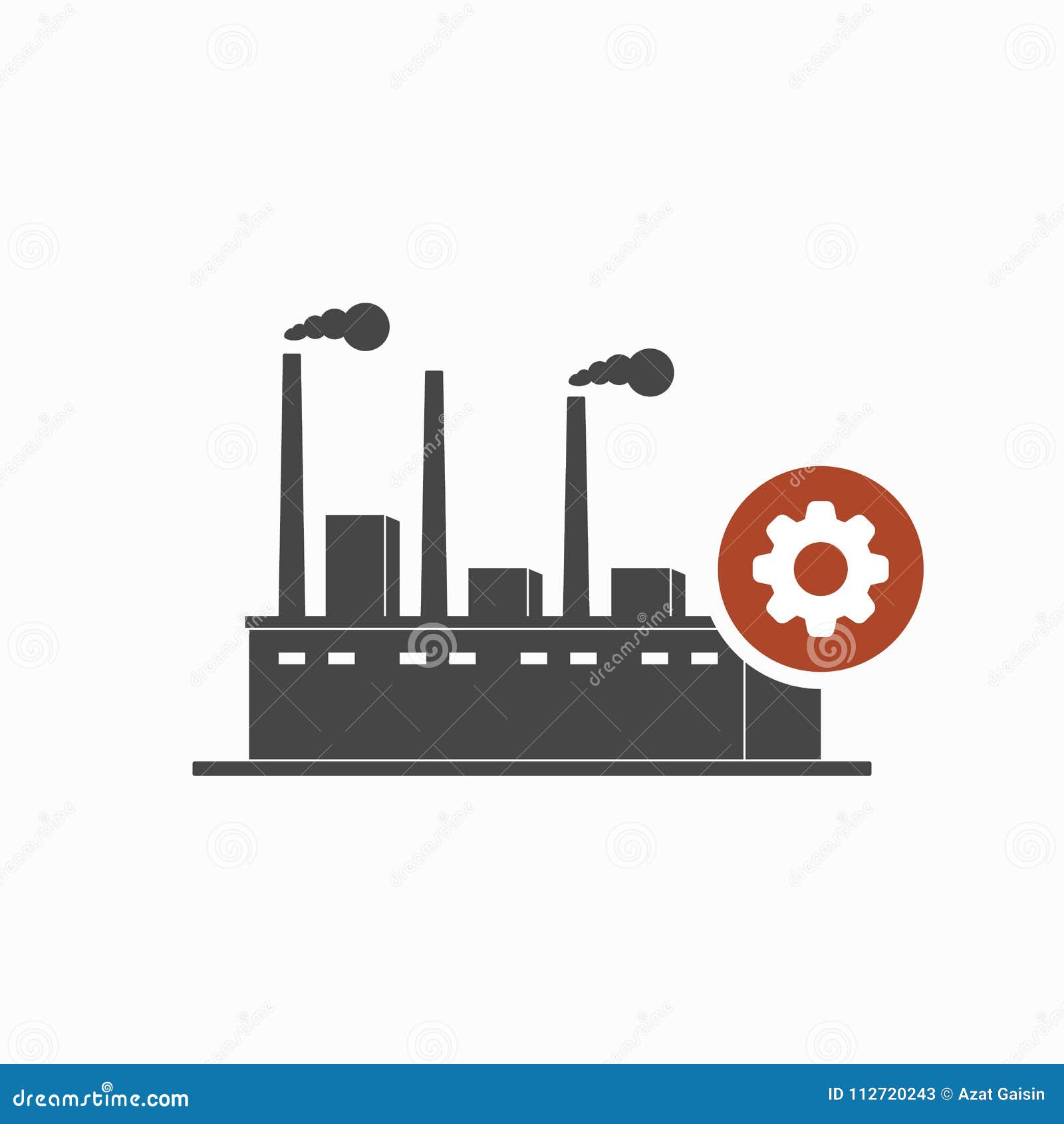 Factory Icon with Settings Sign. Factory Icon and Customize, Setup ...