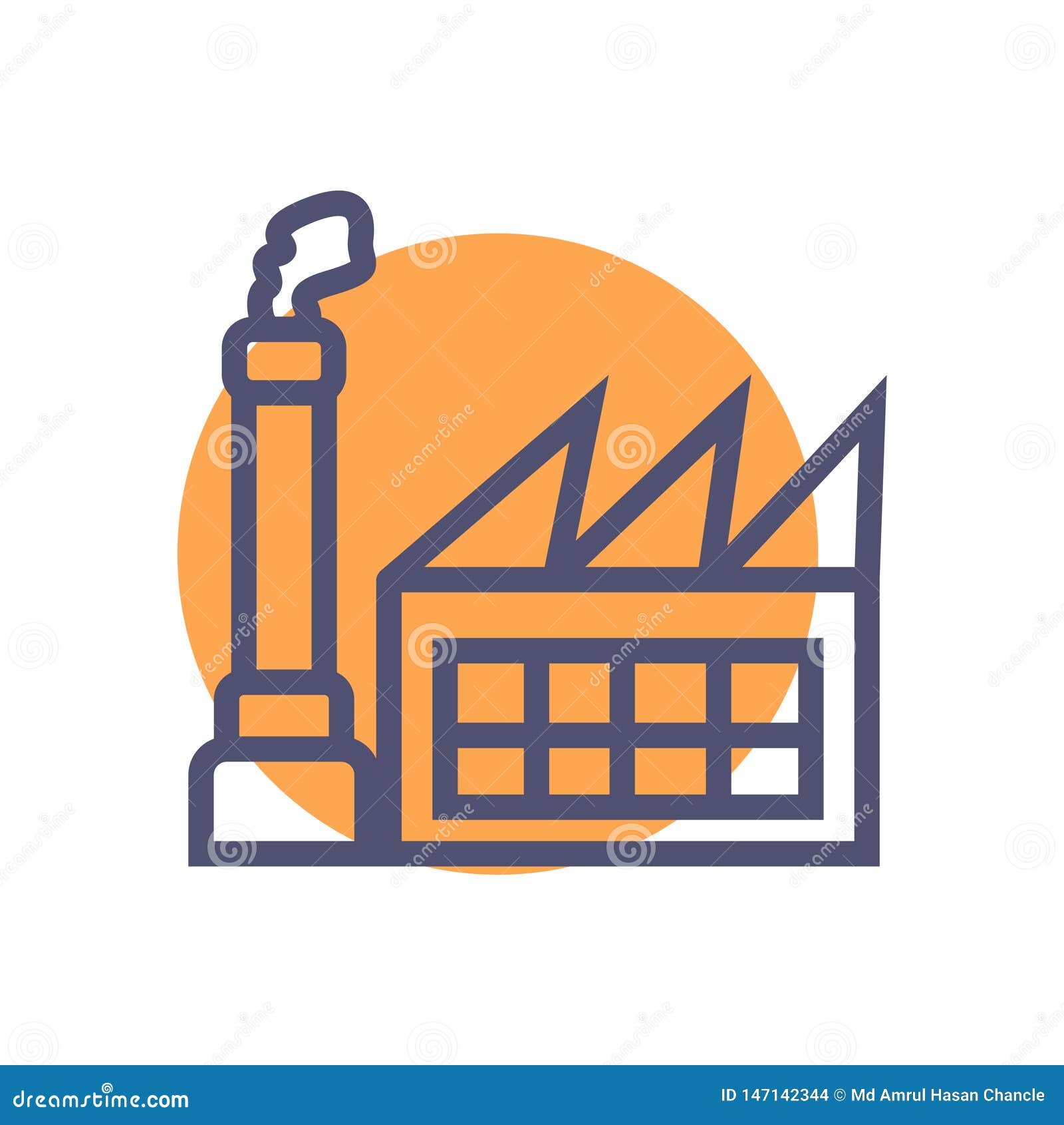 Factory Icon. Simple Clean Factory Sign Symbol -vector Stock ...
