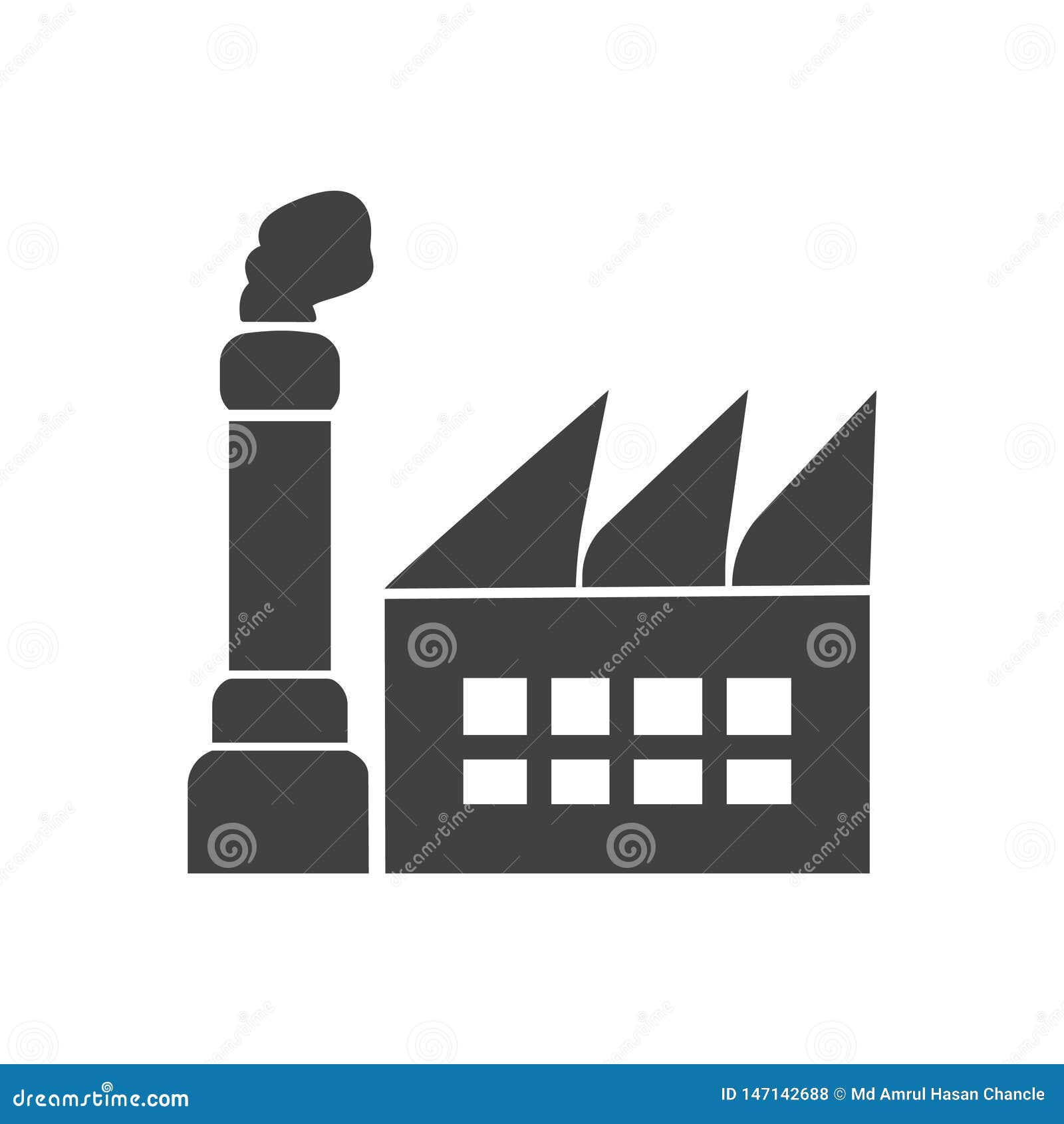 Factory Icon. Simple Clean Factory Sign Symbol -vector Stock ...