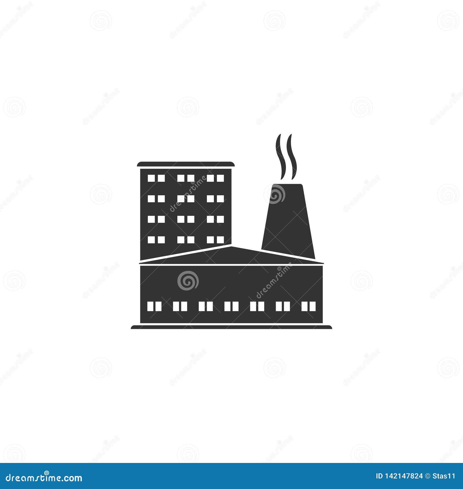 Factory Icon in Simple Design. Vector Illustration Stock Vector ...