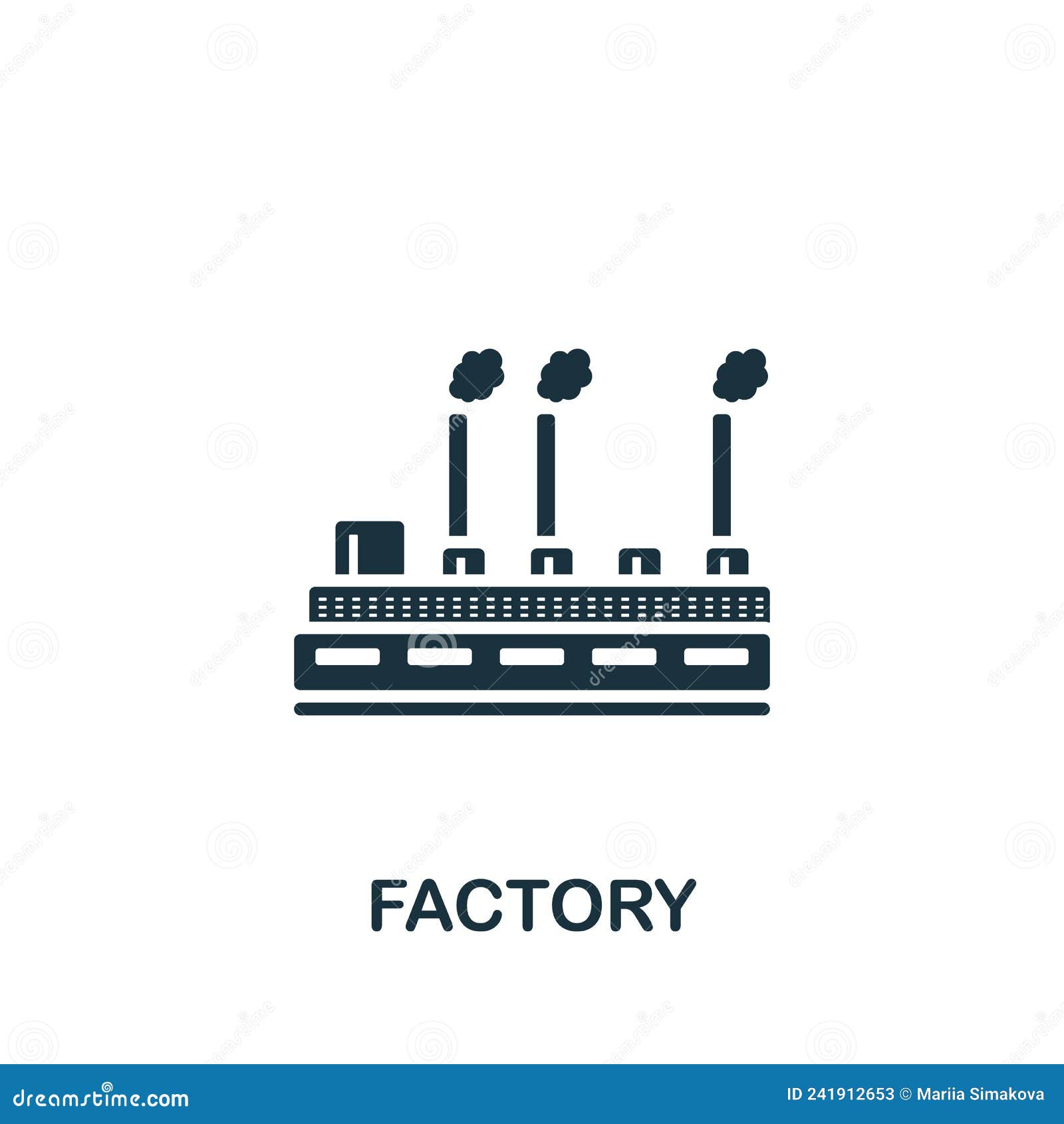 Factory Icon. Monochrome Simple Icon for Templates, Web Design and ...