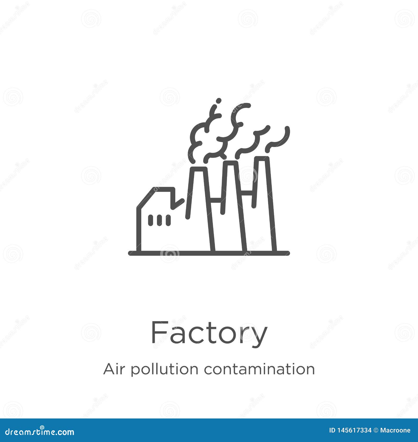 Factory Icon Vector from Air Pollution Contamination Collection. Thin ... Factory Icon Vector from Air Pollution Contamination Collection. Thin ...