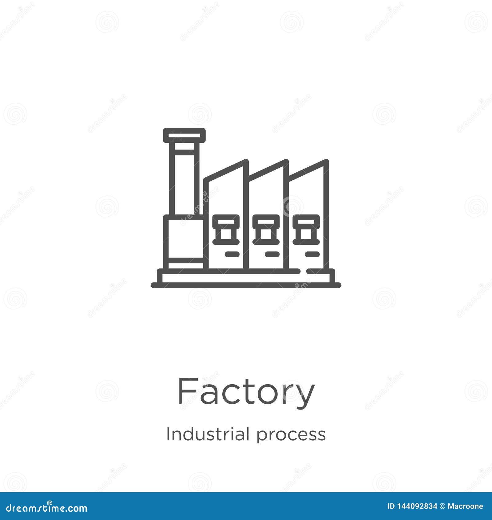 Factory Icon Vector from Industrial Process Collection. Thin Line ...