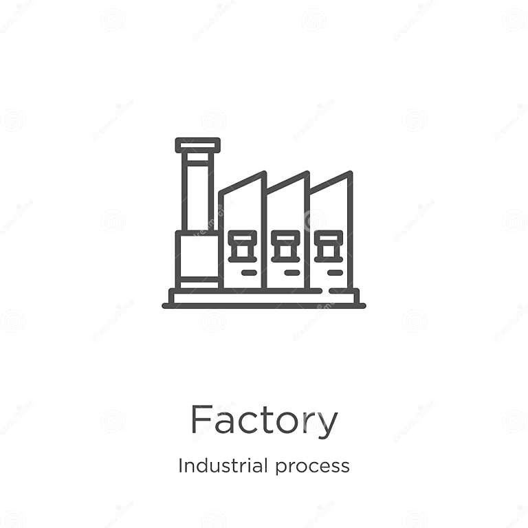 Factory Icon Vector from Industrial Process Collection. Thin Line ...