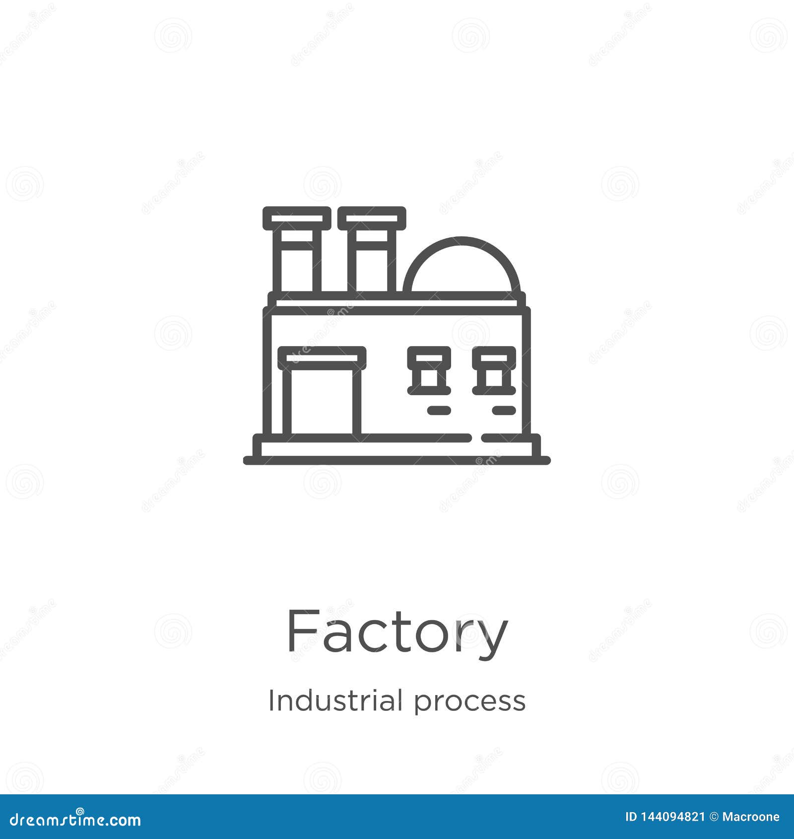 Factory Icon Vector from Industrial Process Collection. Thin Line ...