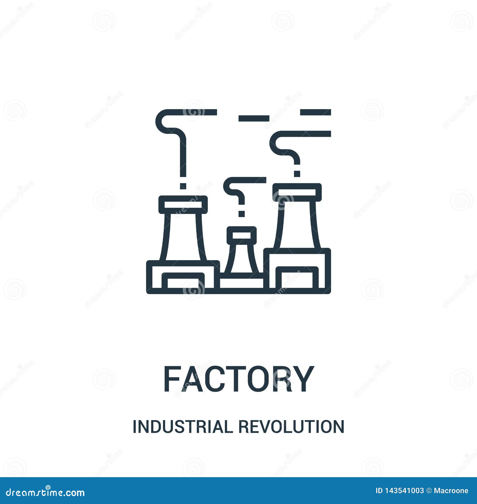 Factory Icon Vector from Industrial Revolution Collection. Thin Line ...