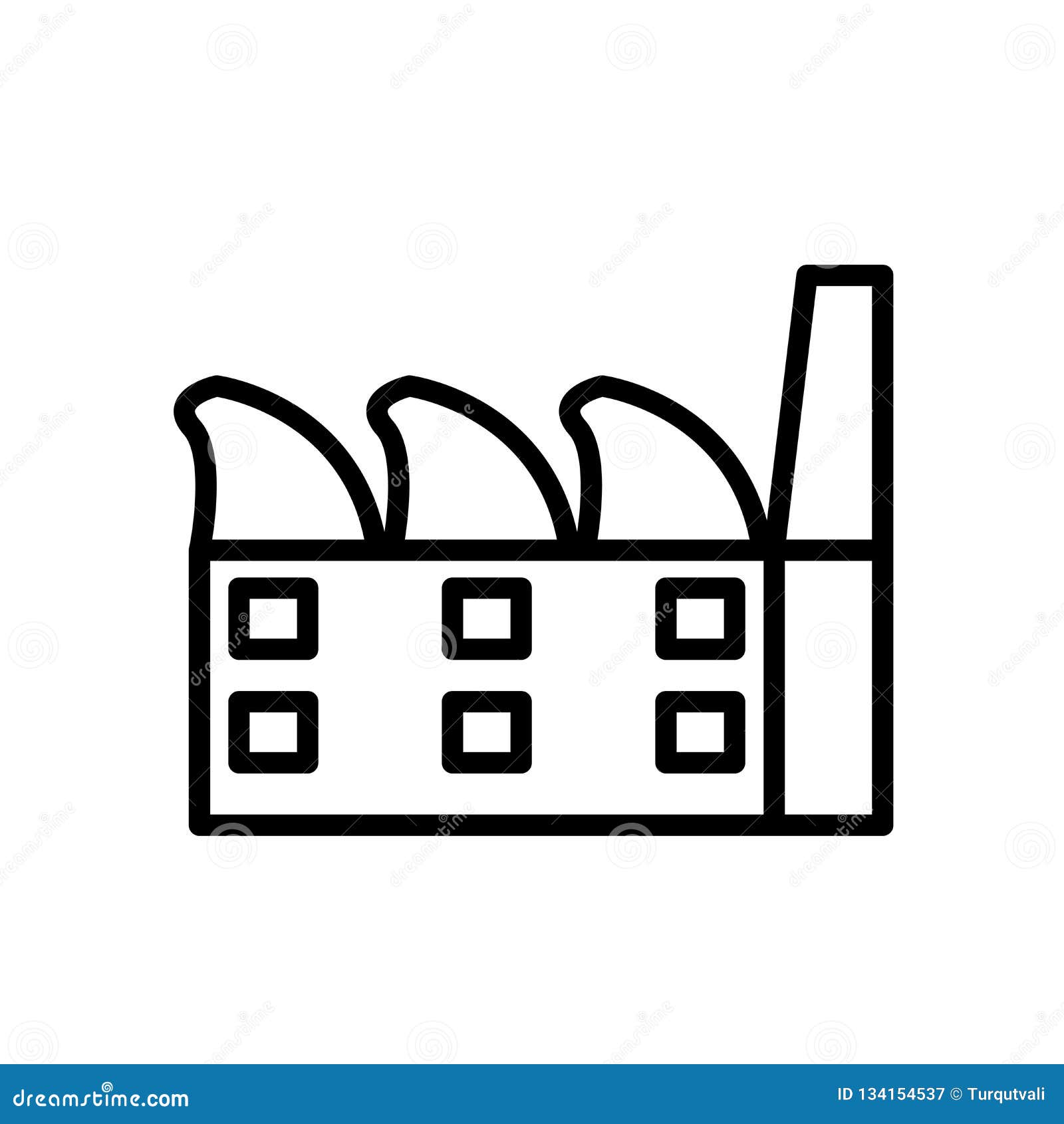 Factory Icon Vector Isolated on White Background, Factory Sign , Line ...