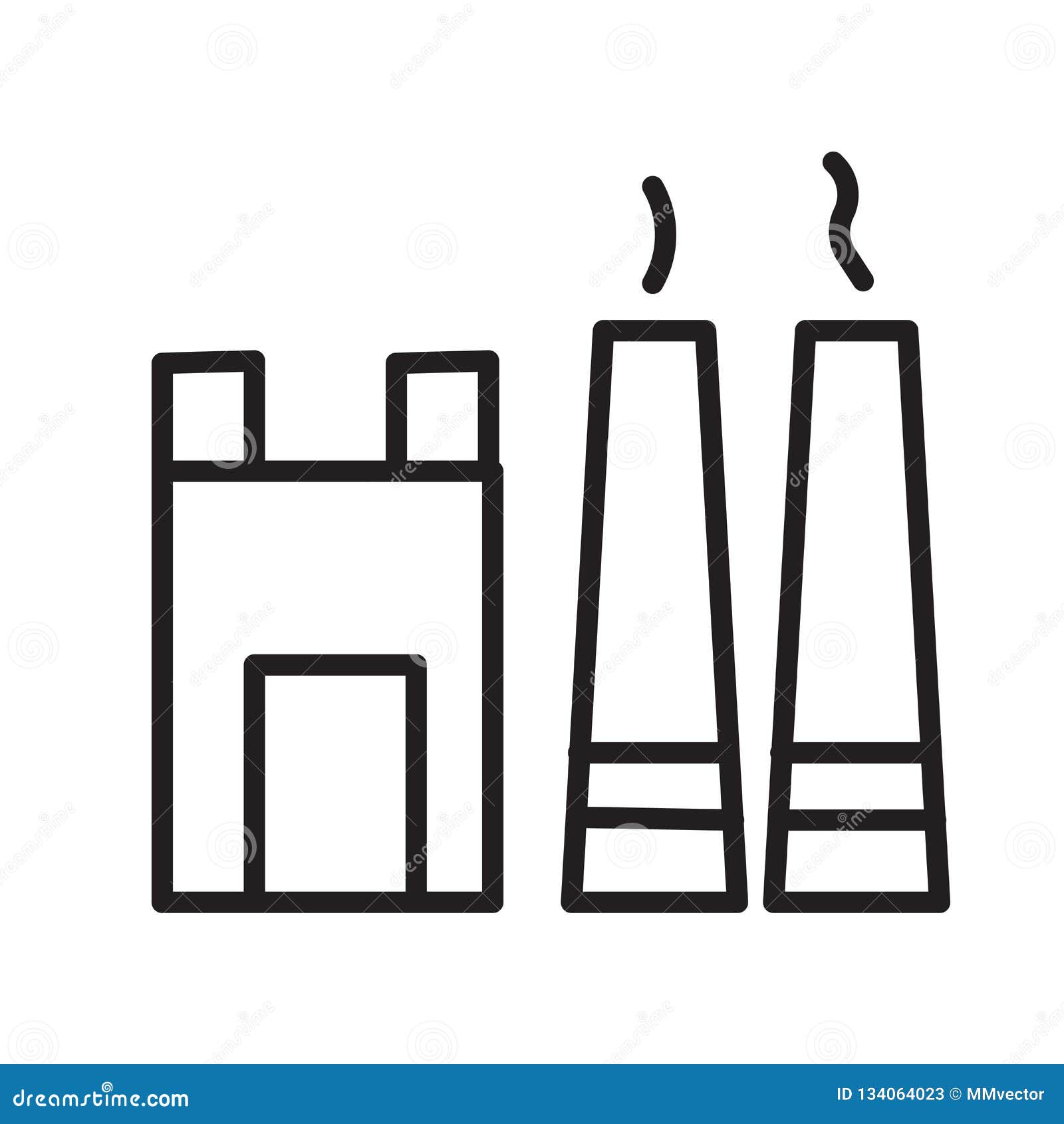 Factory Icon Vector Isolated on White Background, Factory Sign , Linear ...