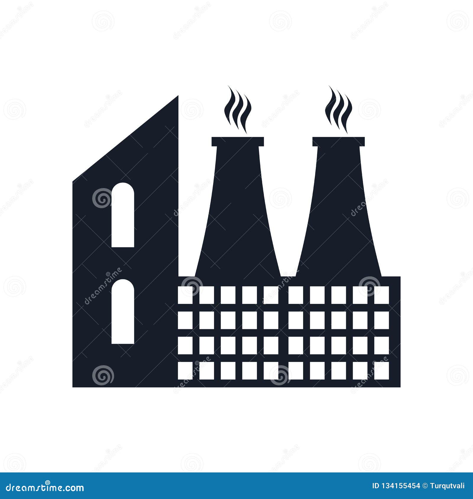 Factory Icon Vector Sign and Symbol Isolated on White Background ...