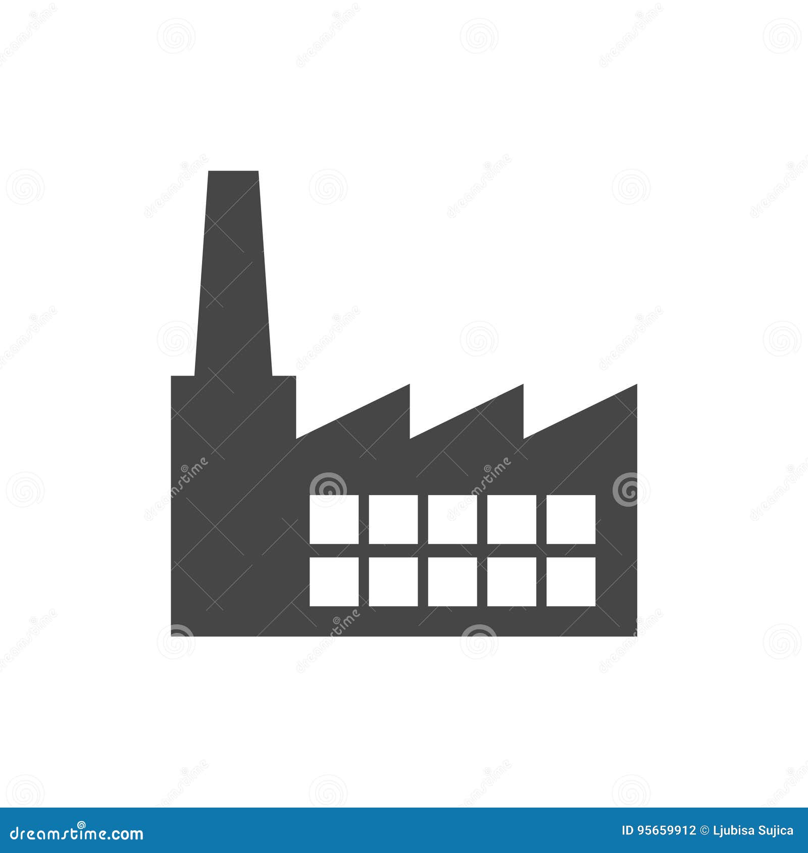 Factory Icon on White Background Stock Vector - Illustration of black ...