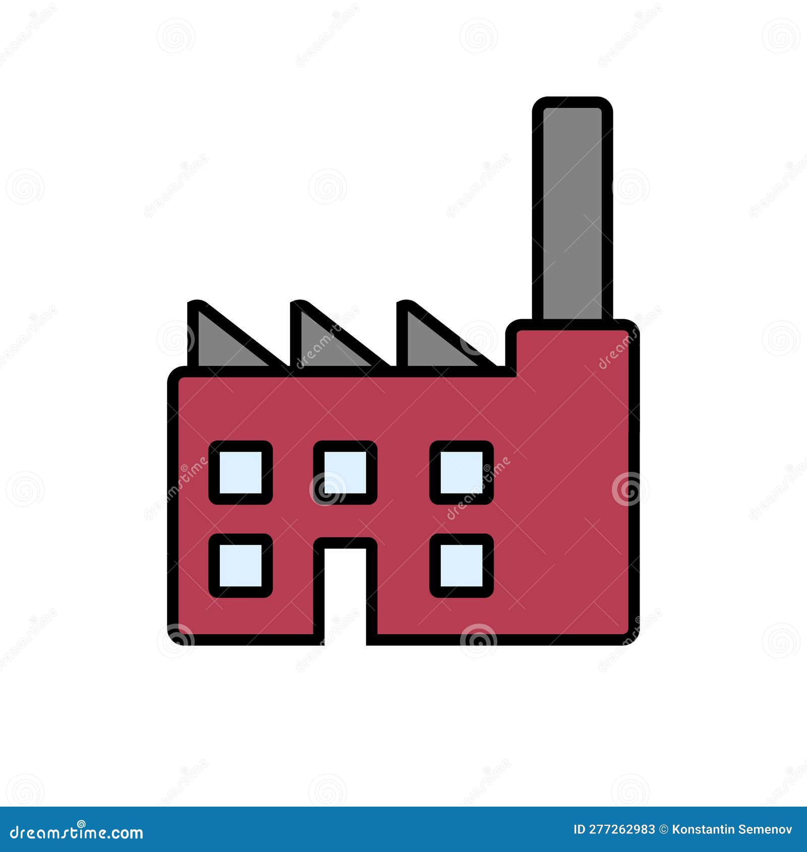 Factory icon on white stock vector. Illustration of sign - 277262983