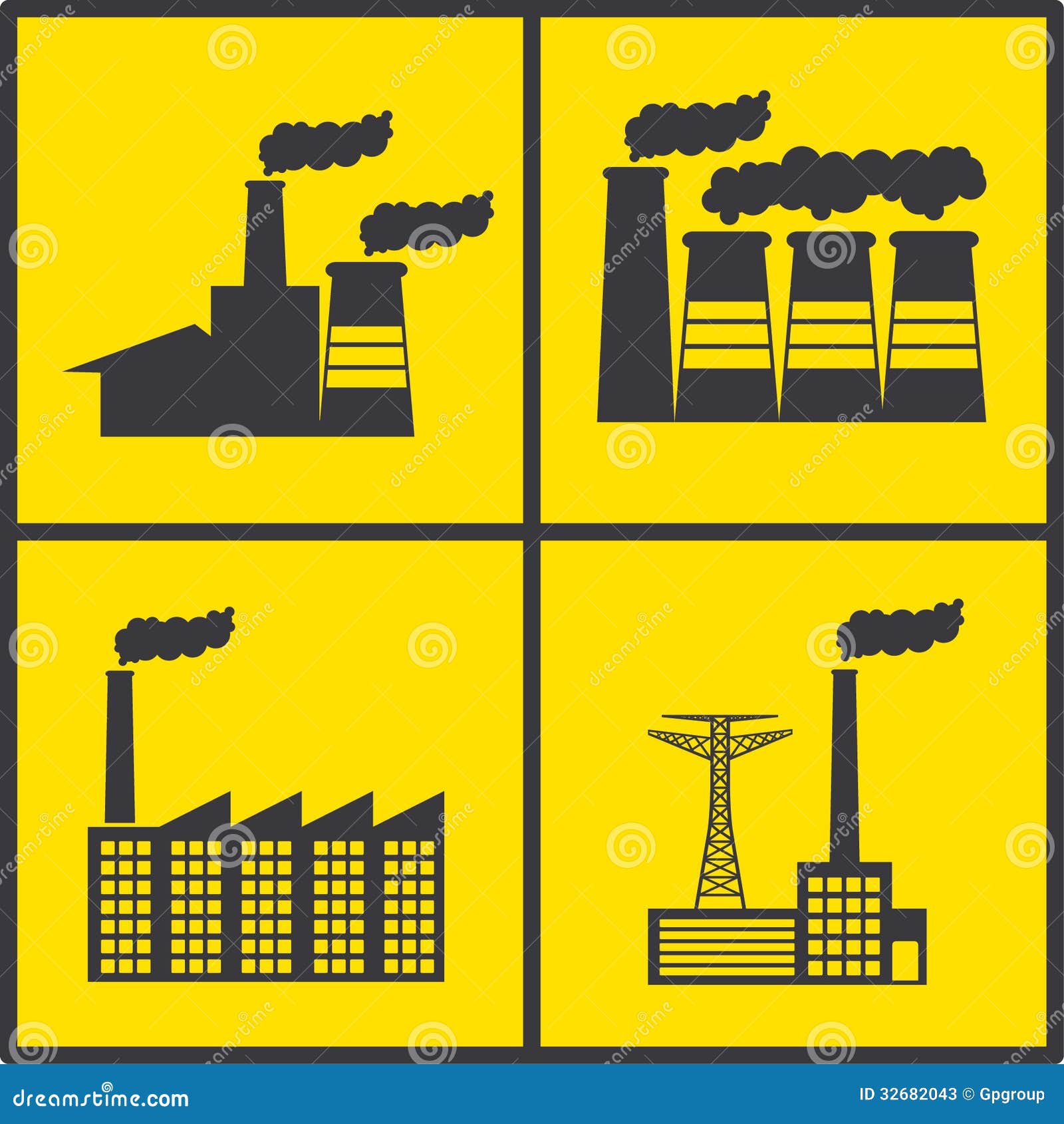 Factory icons stock illustration. Illustration of clipart - 32682043