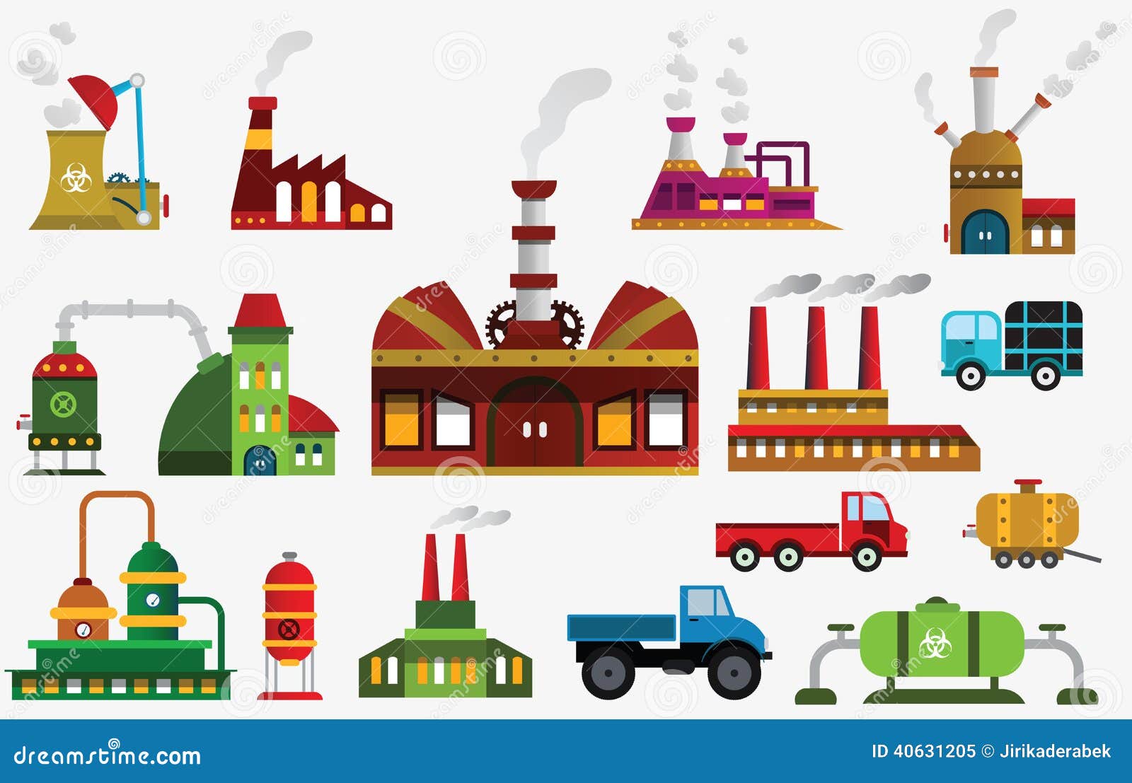 Factory icons stock vector. Illustration of night, hazard - 40631205