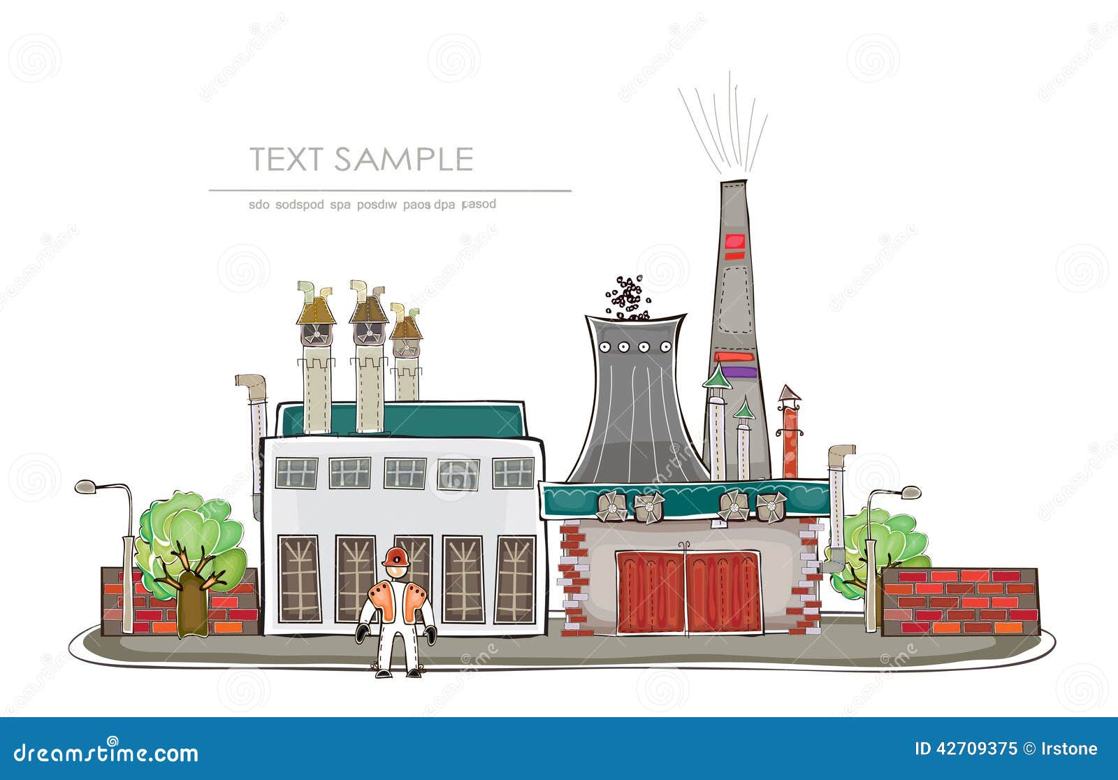 Factory illustration stock vector. Illustration of corporate - 42709375