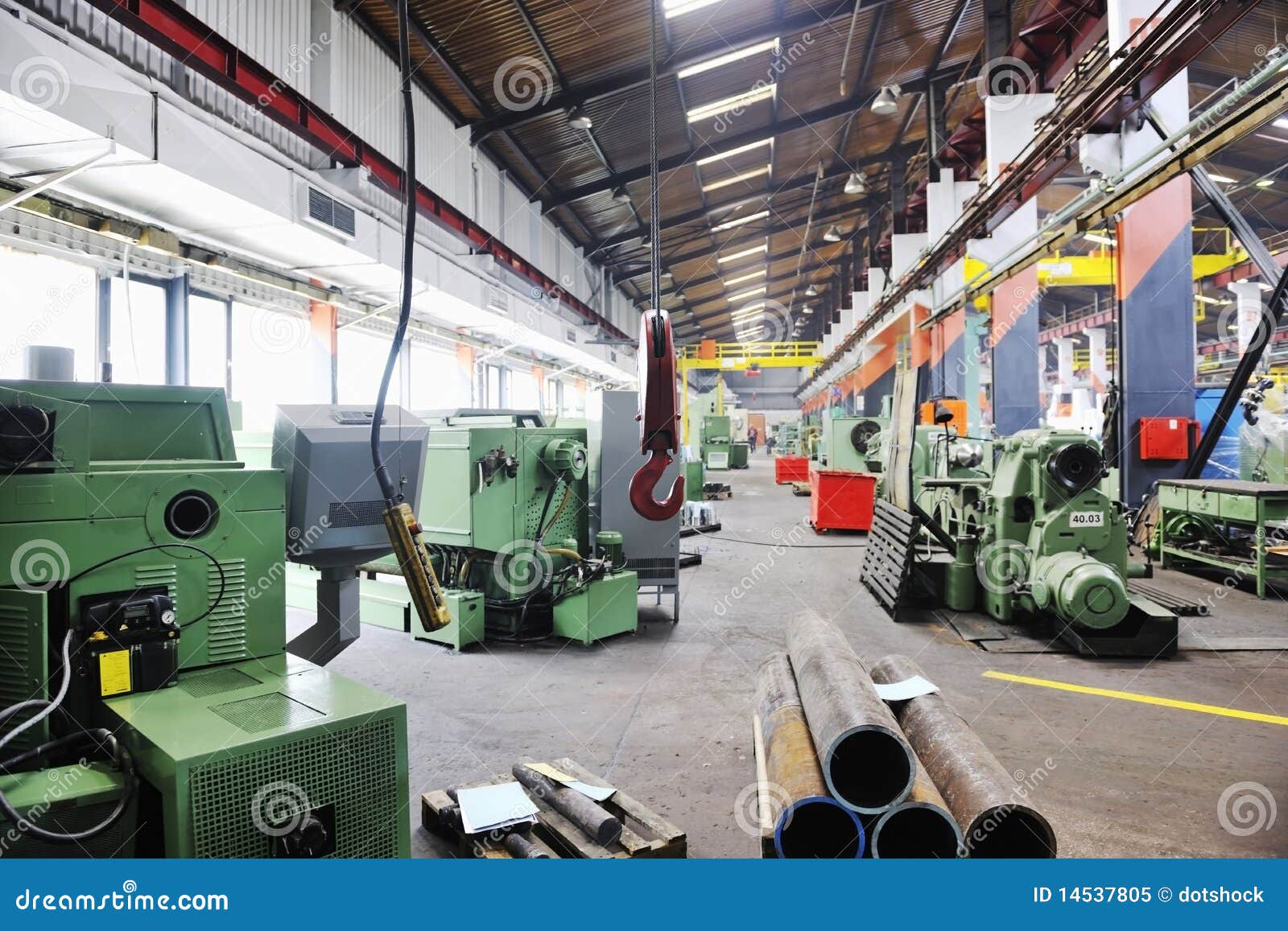 Factory indoor stock image. Image of rack, construction - 14537805