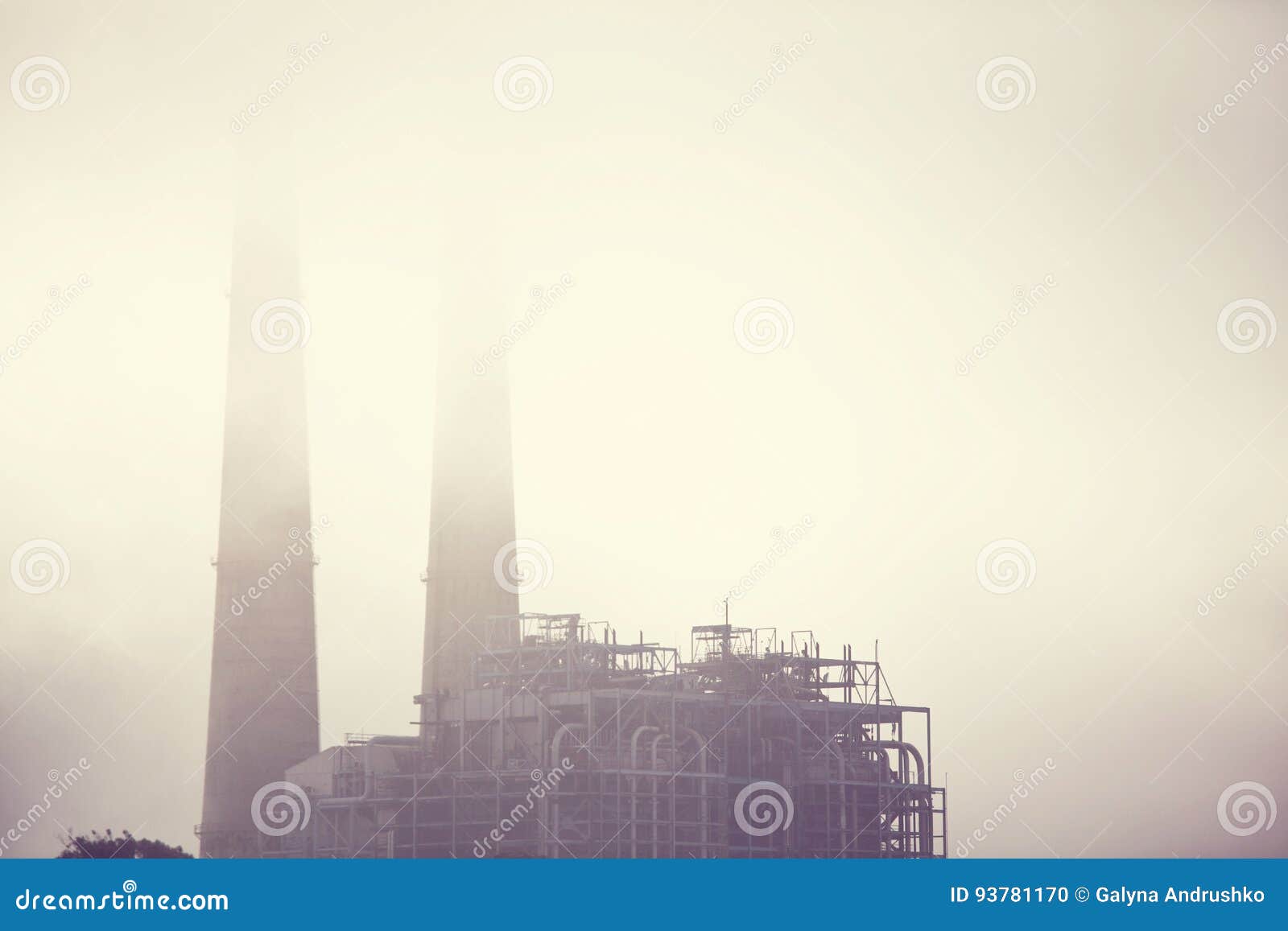 Factory stock photo. Image of industry, industrial, foggy - 93781170