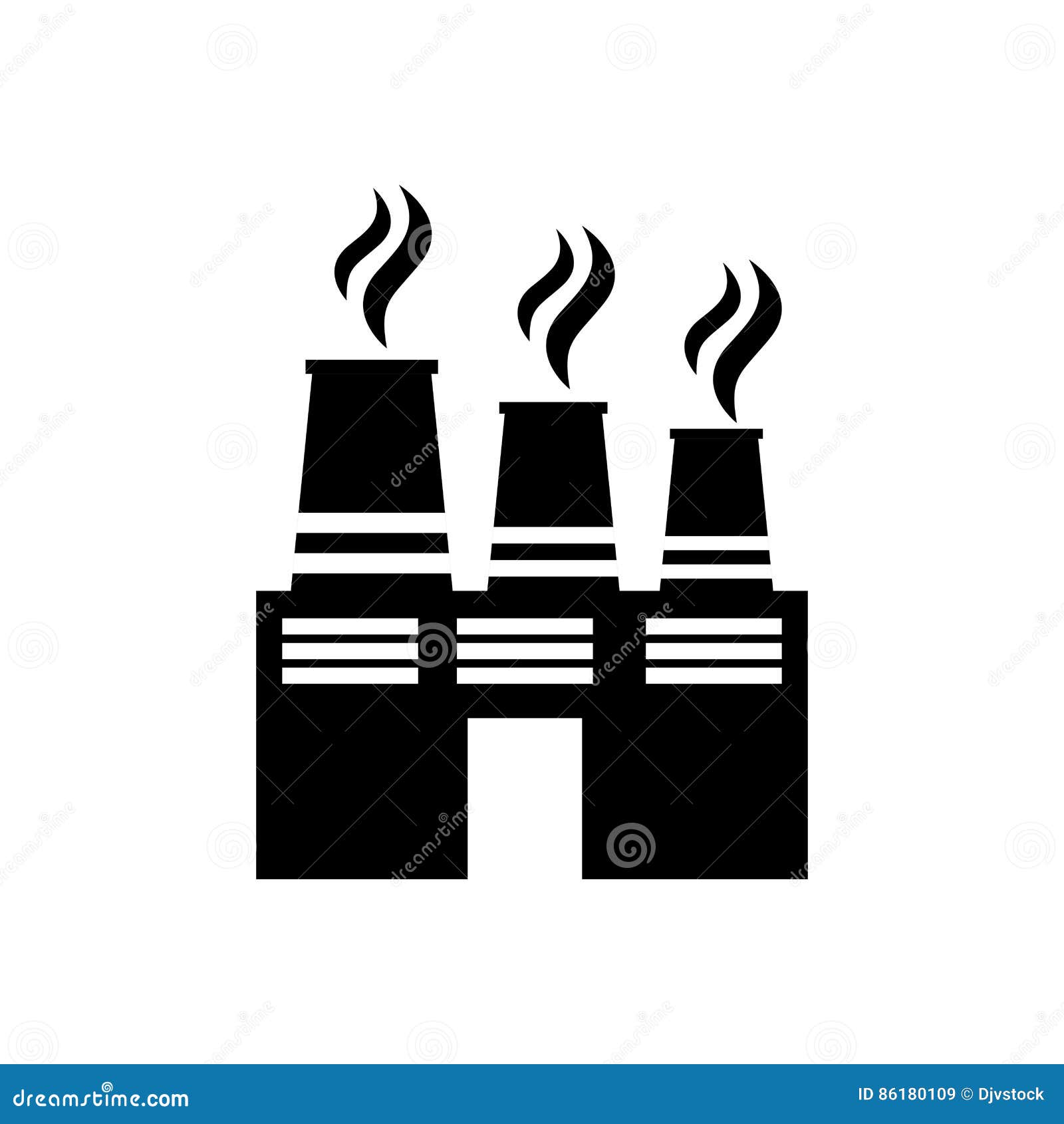 Factory or Industry Building Symbol Stock Illustration - Illustration ...
