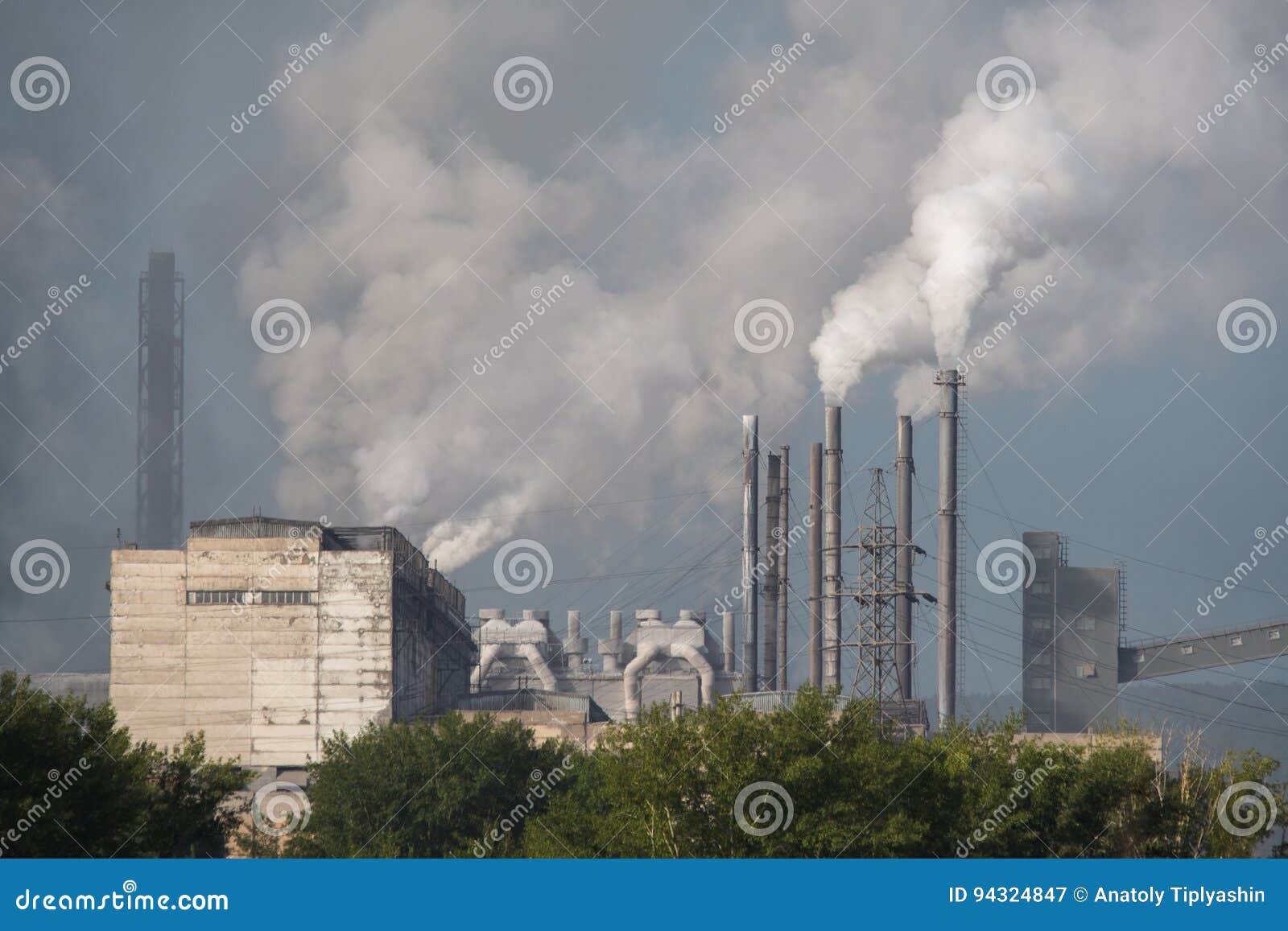 Factory Industry Smoking Pipes Stock Image - Image of alumina, smoking ...