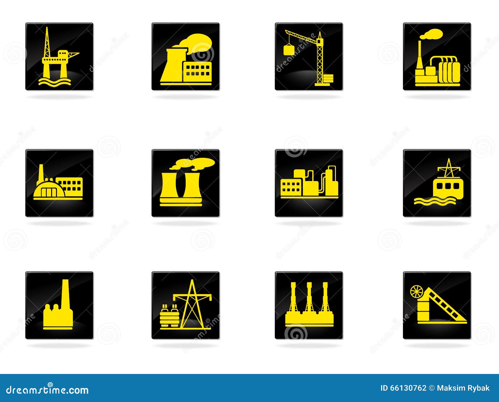 Factory and Industry Symbols Stock Vector - Illustration of symbol ...