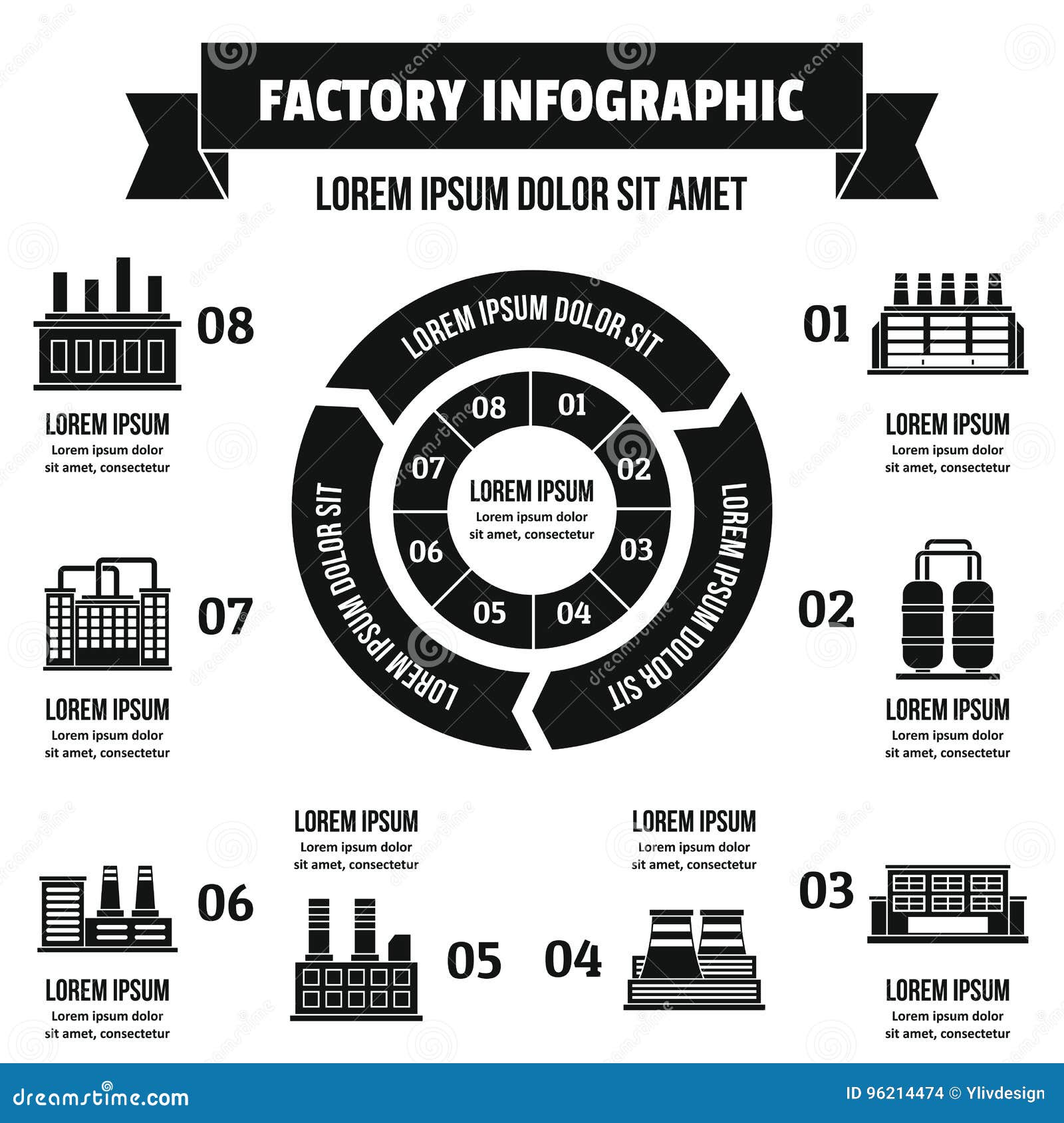 Factory Infographic Concept, Simple Style Stock Vector - Illustration ...