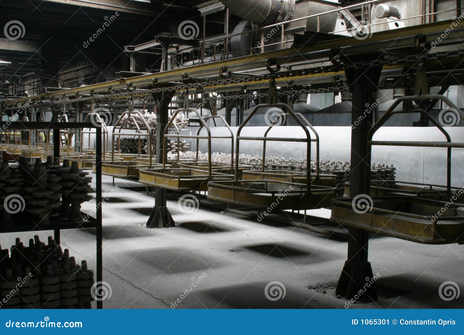 Factory interior stock image. Image of machinery, long - 1065301