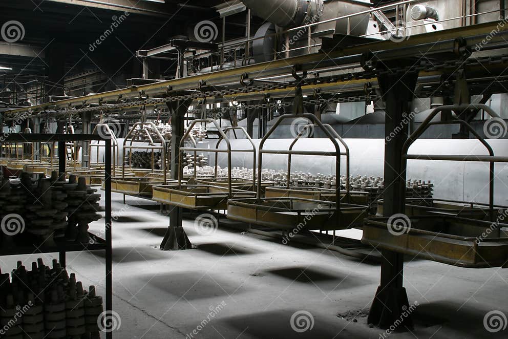 Factory interior stock image. Image of machinery, long - 1065301