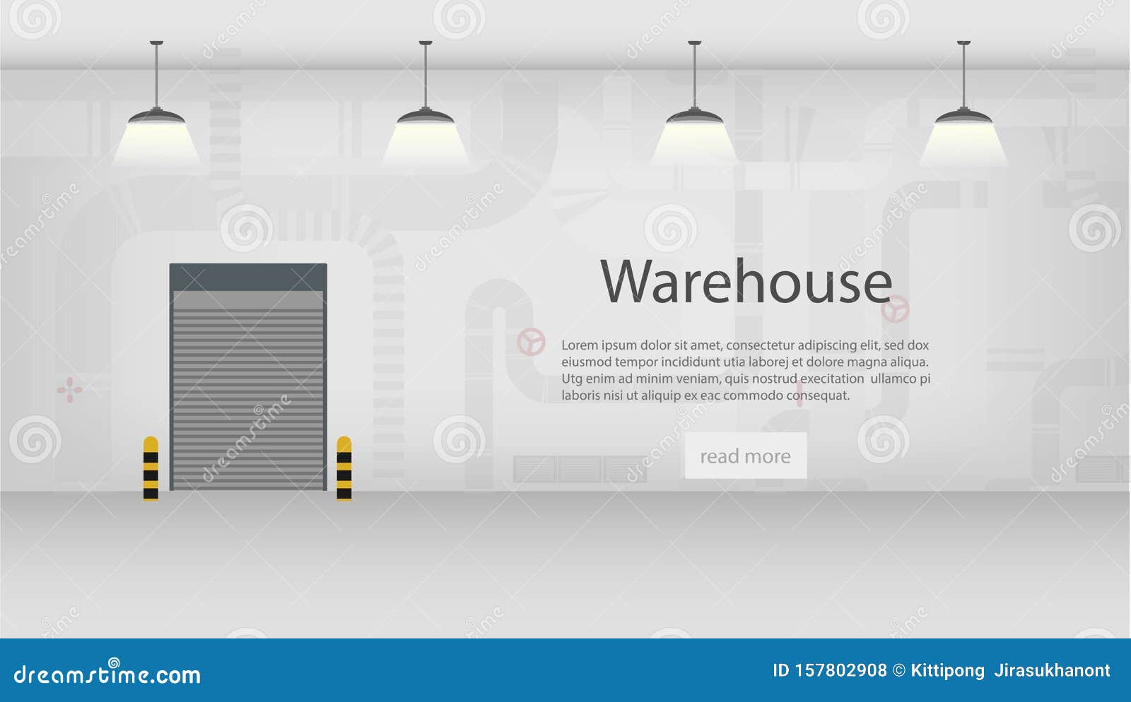 Factory interior banner stock illustration. Illustration of building ...